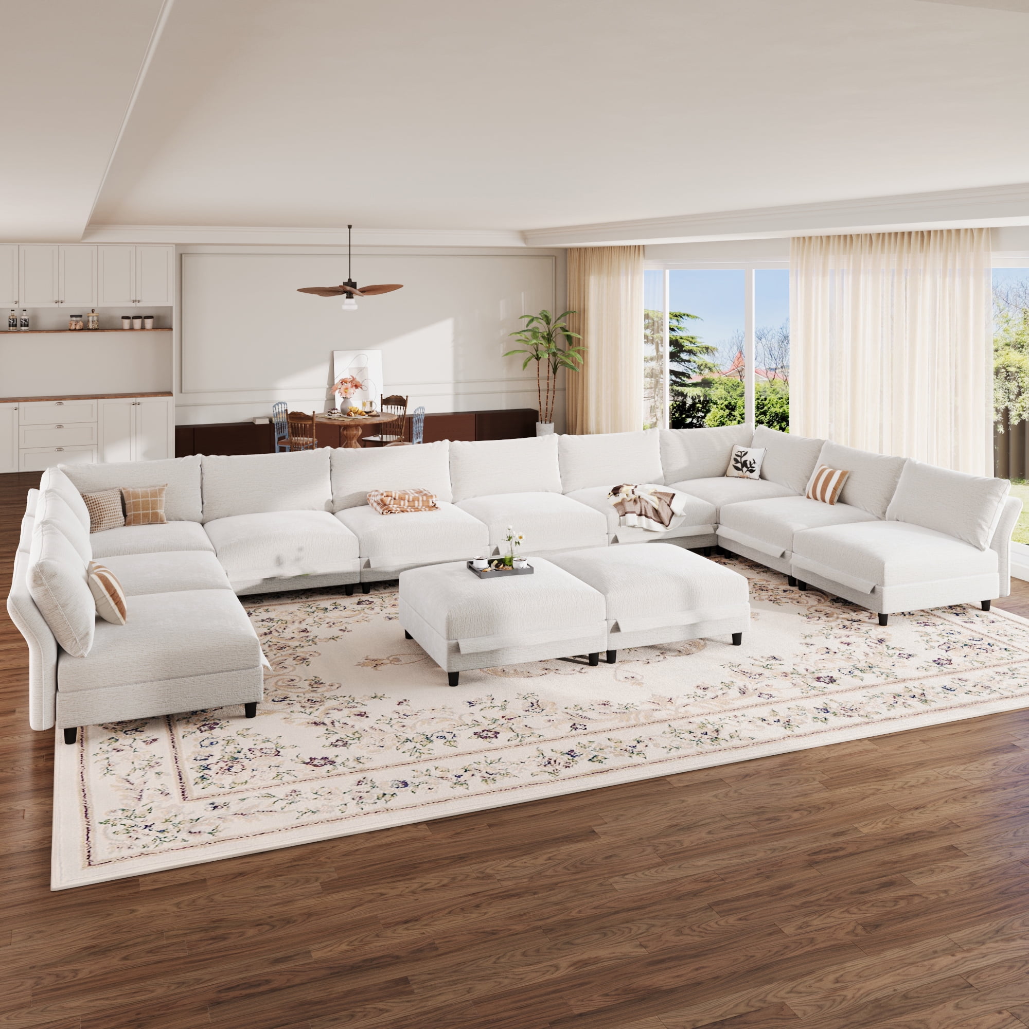 LLappuil Modular Sectional Sofa, 12 Seat Modular Sectional Sofa with ...