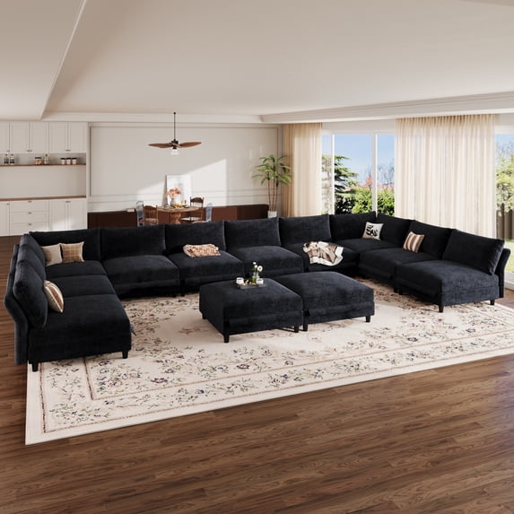 LLappuil Modular Sectional Sofa, 12 Seat Modular Sectional Sofa with ...