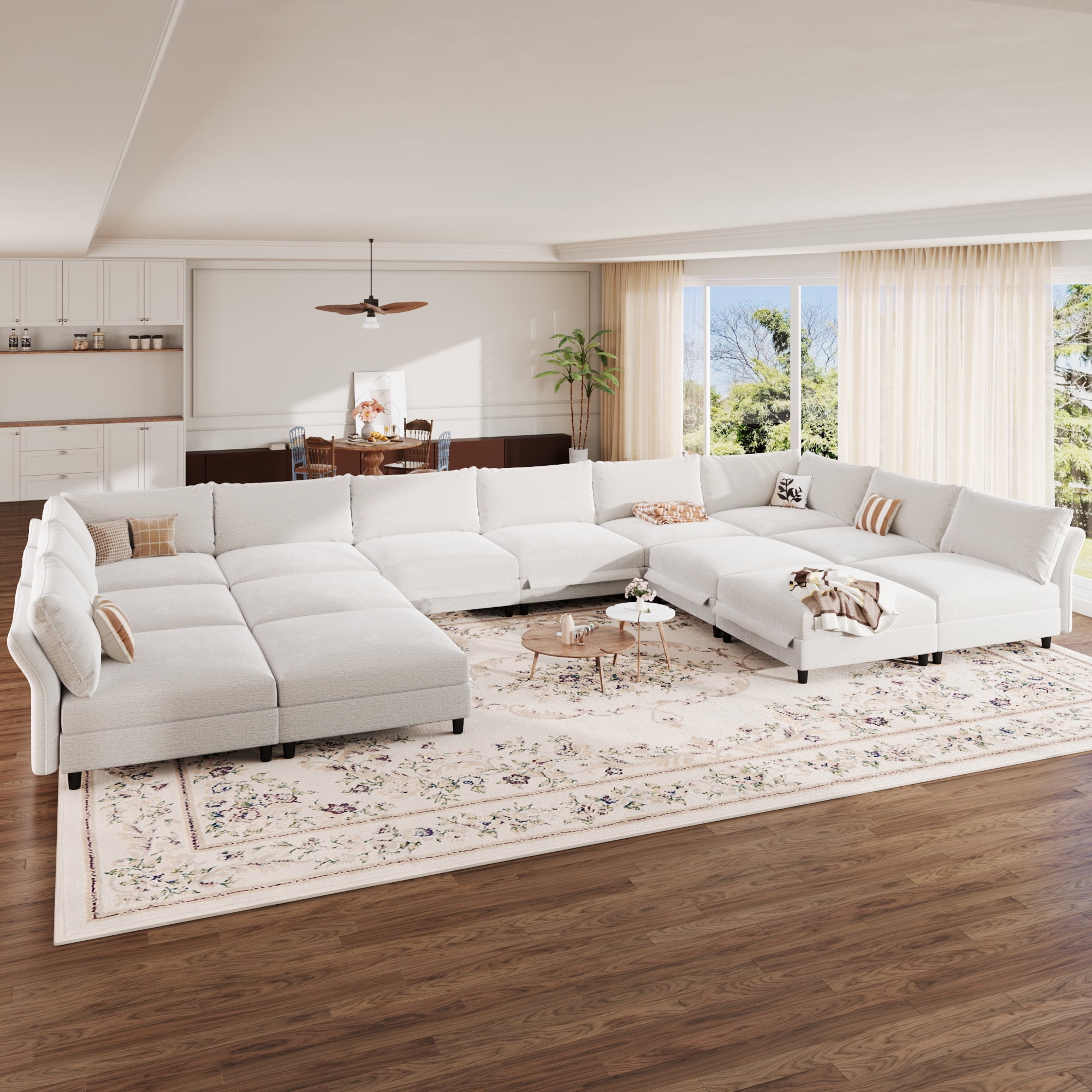 LLappuil Modular Sectional Sofa, 14 Seat Modular Sectional Sofa with ...