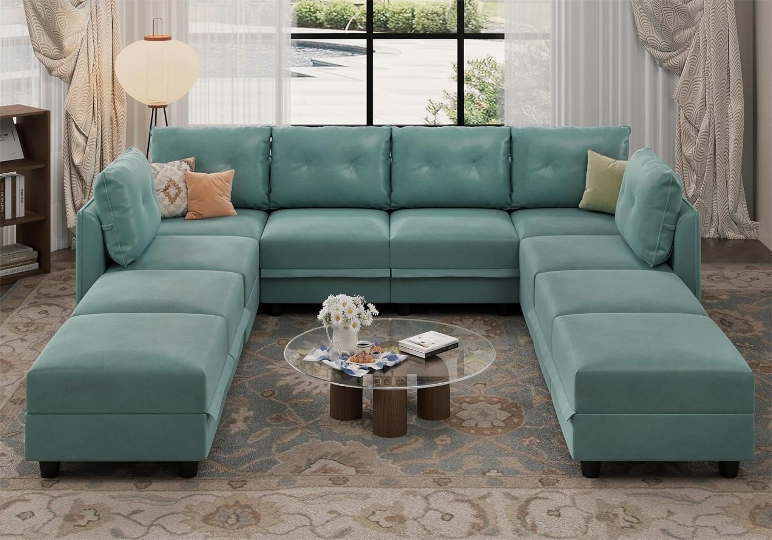LLappuil Modular Sectional Sofa, 163" U-Shaped Sectional Couch with ...