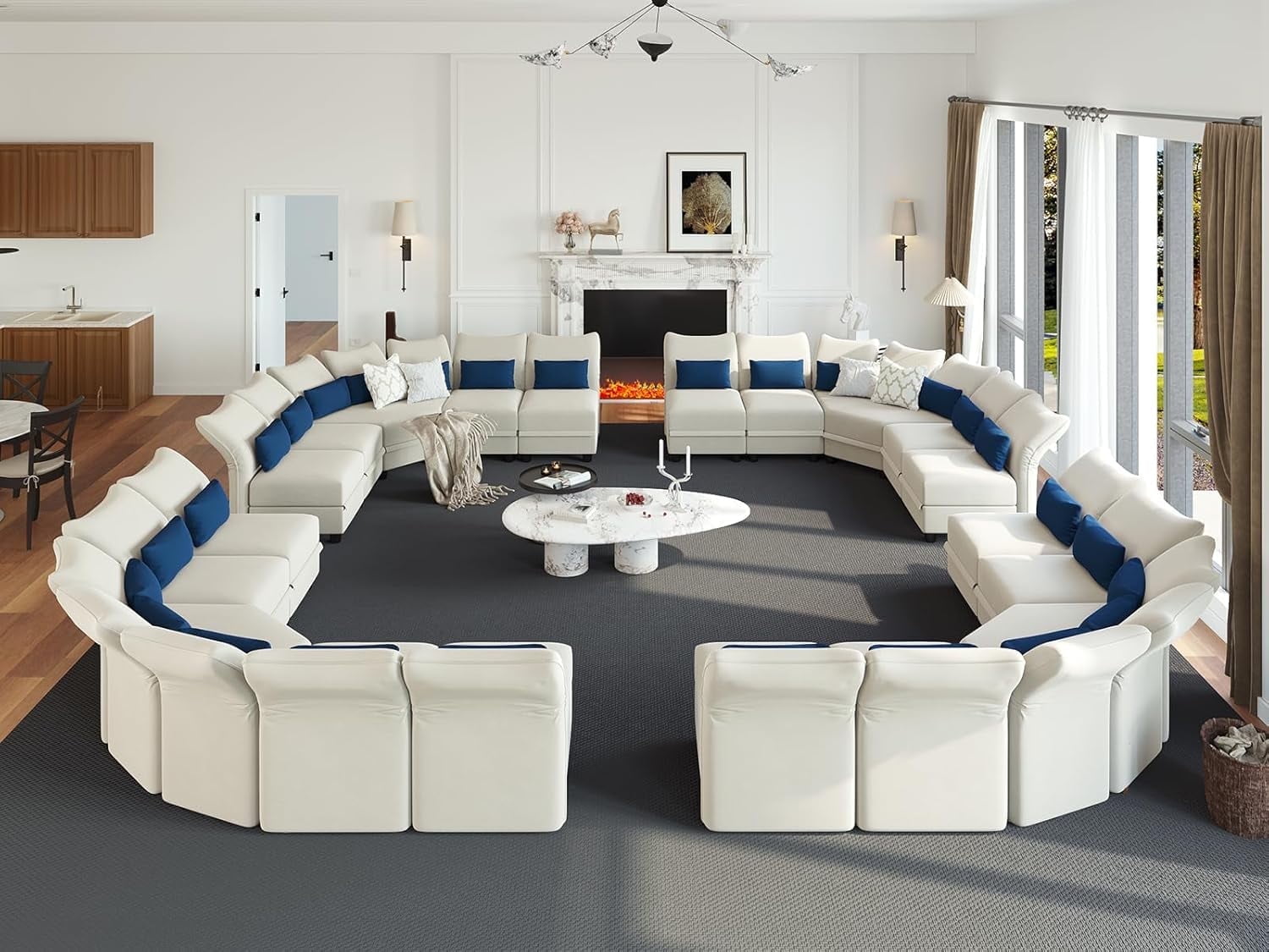 LLappuil Modular Sectional Sofa, 20 Seat Modular Sectional Sofa with ...