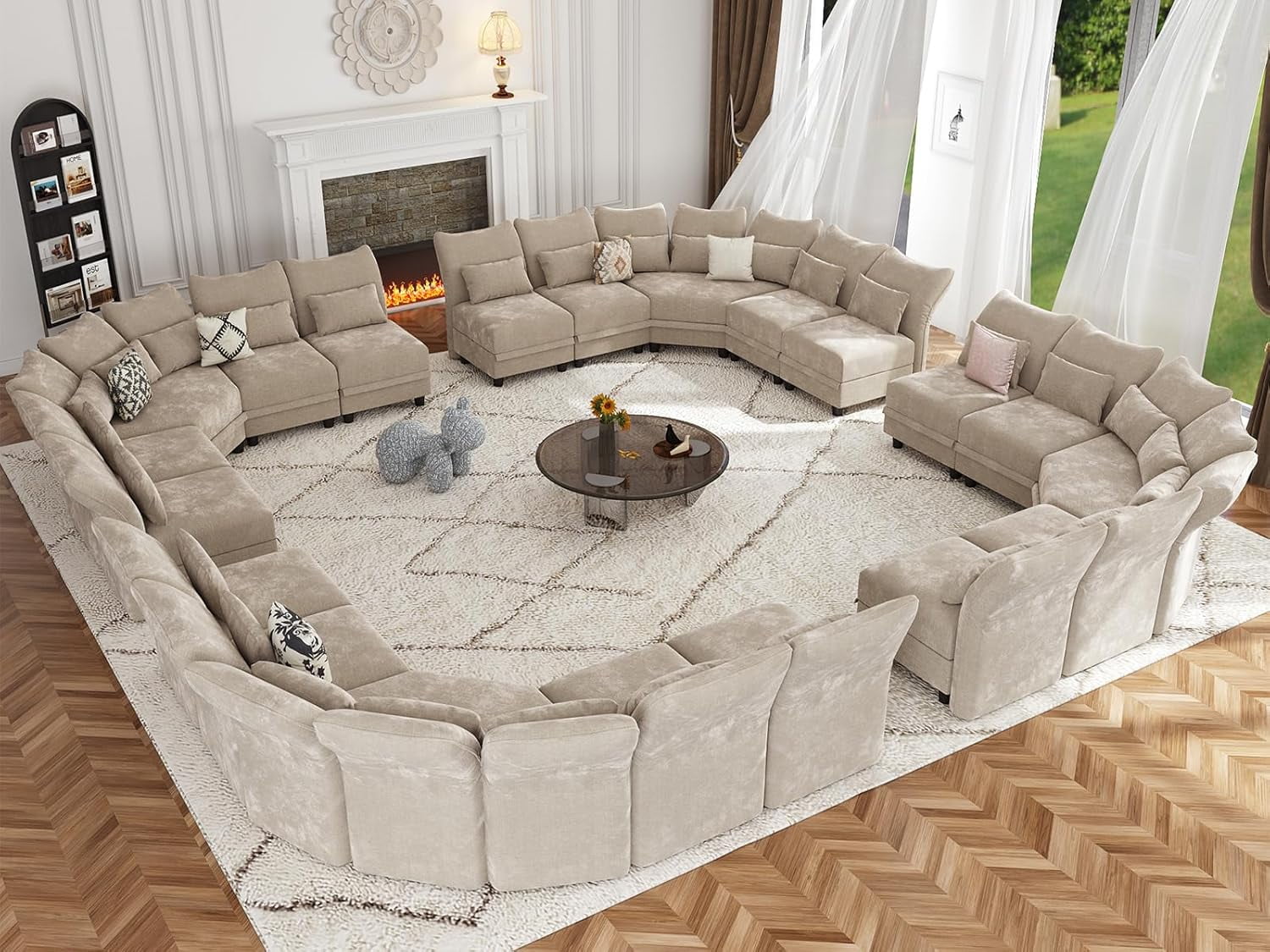 LLappuil Modular Sectional Sofa, 20 Seat Oversized Modular Sectional ...