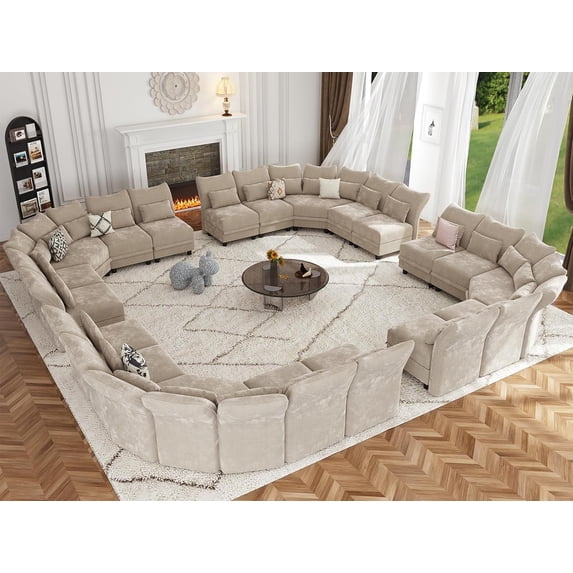 LLappuil Modular Sectional Sofa, 20 Seat Oversized Modular Sectional ...