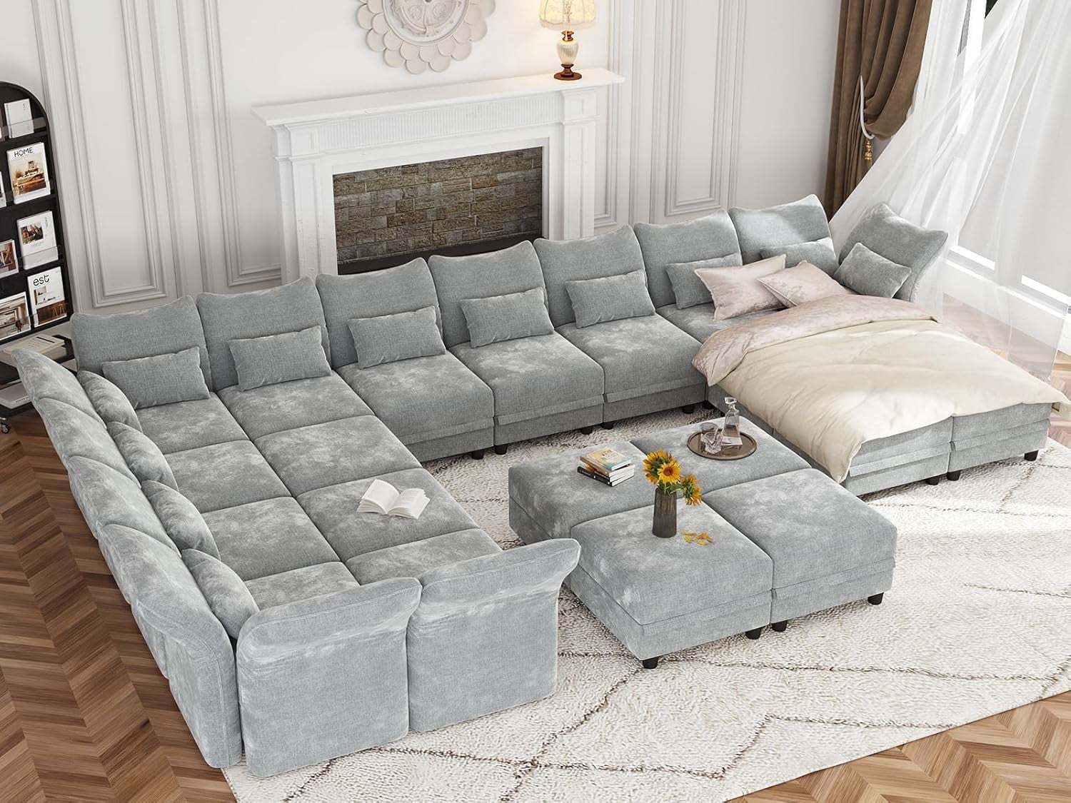 LLappuil Modular Sectional Sofa, 21 Seat Modular Sectional Sofa with 8 ...