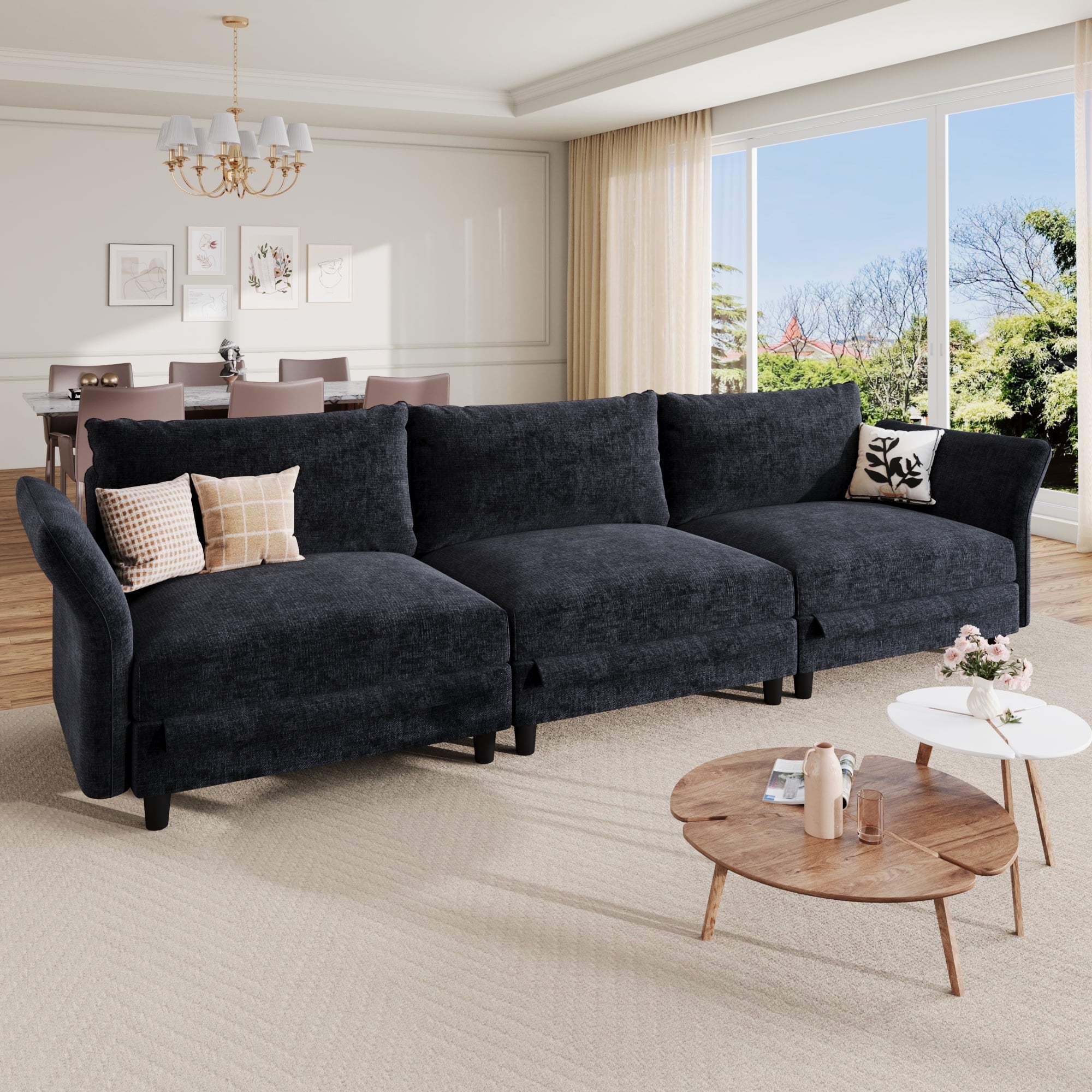LLappuil Modular Sectional Sofa, 3 Seat Modular Sectional Sofa with ...