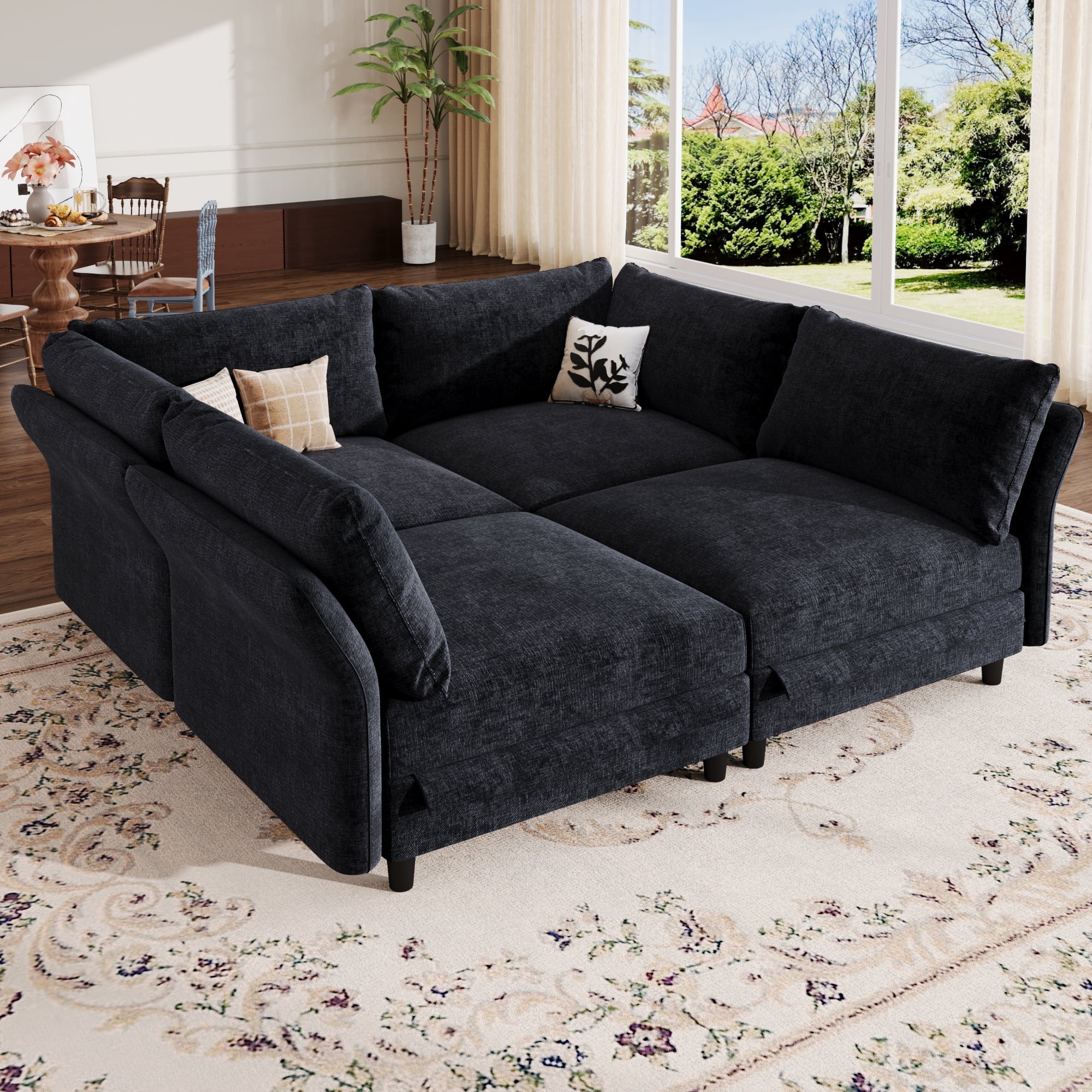 LLappuil Modular Sectional Sofa, 4 Seat Modular Sectional Sofa ...