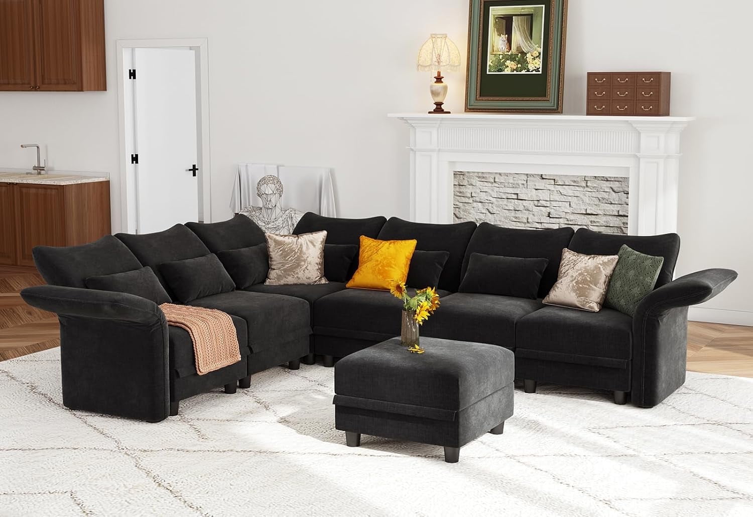 LLappuil Modular Sectional Sofa, 7 Seat Modular Sectional Sofa with 1 ...