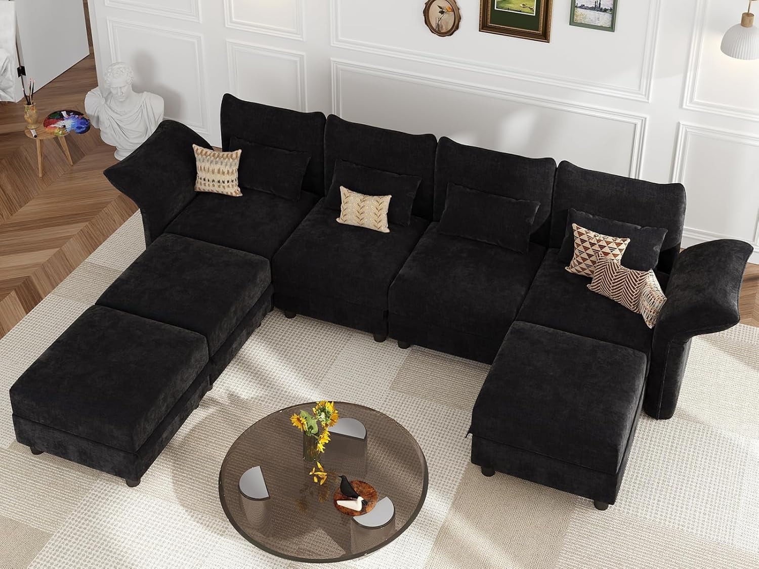 LLappuil Modular Sectional Sofa, 7 Seat Modular Sectional Sofa with 3 ...