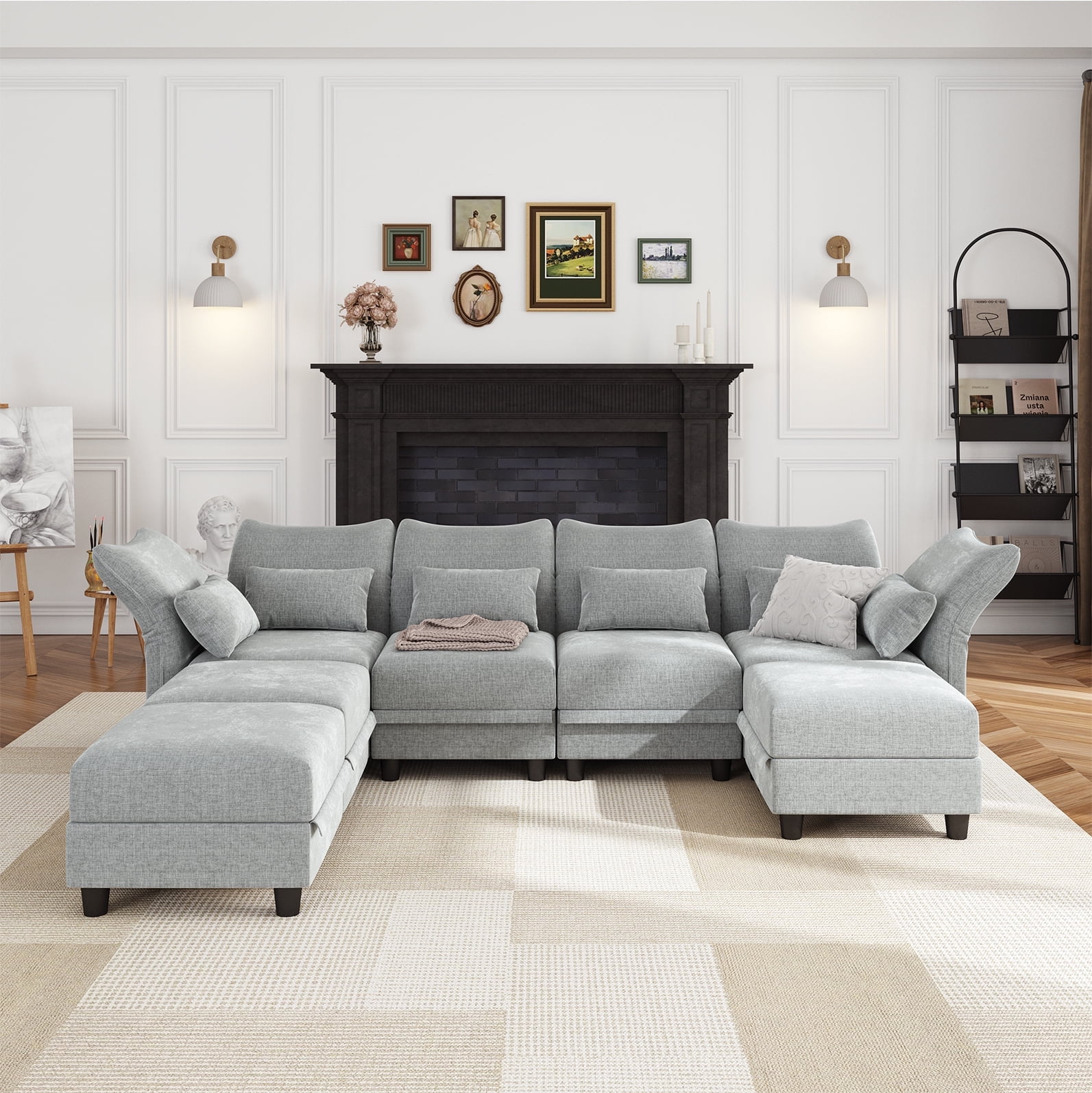 LLappuil Modular Sectional Sofa, 7 Seat Modular Sectional Sofa with ...