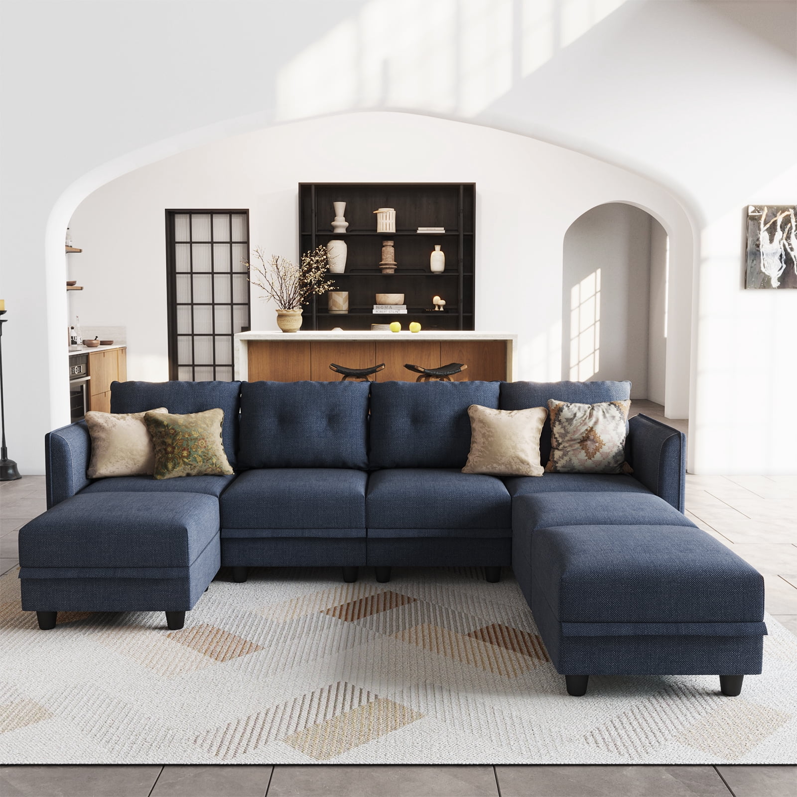 LLappuil Modular Sectional Sofa 7 Seater Sectiona Couch with Reversible ...