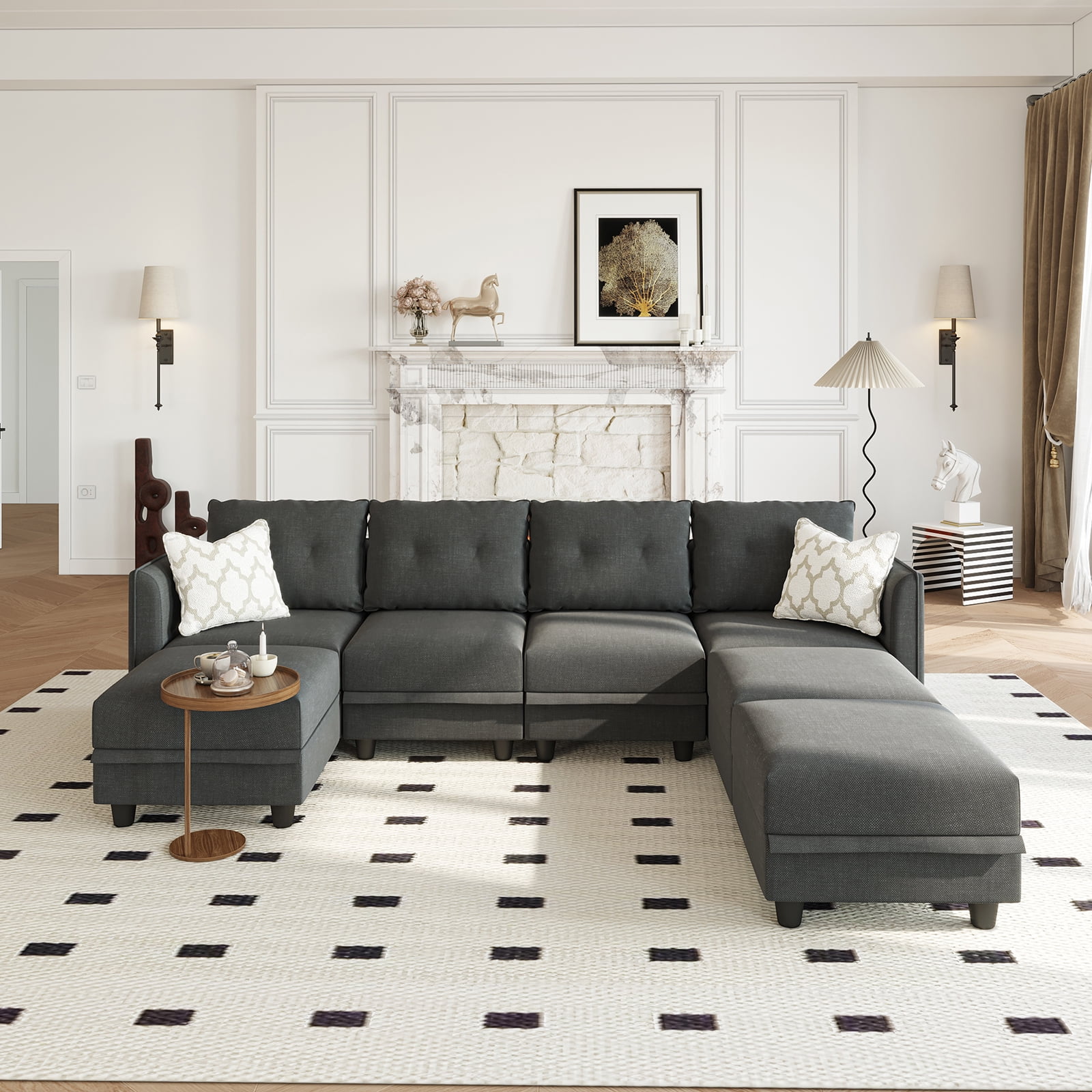 LLappuil Modular Sectional Sofa 7 Seater Sectiona Couch with Reversible ...