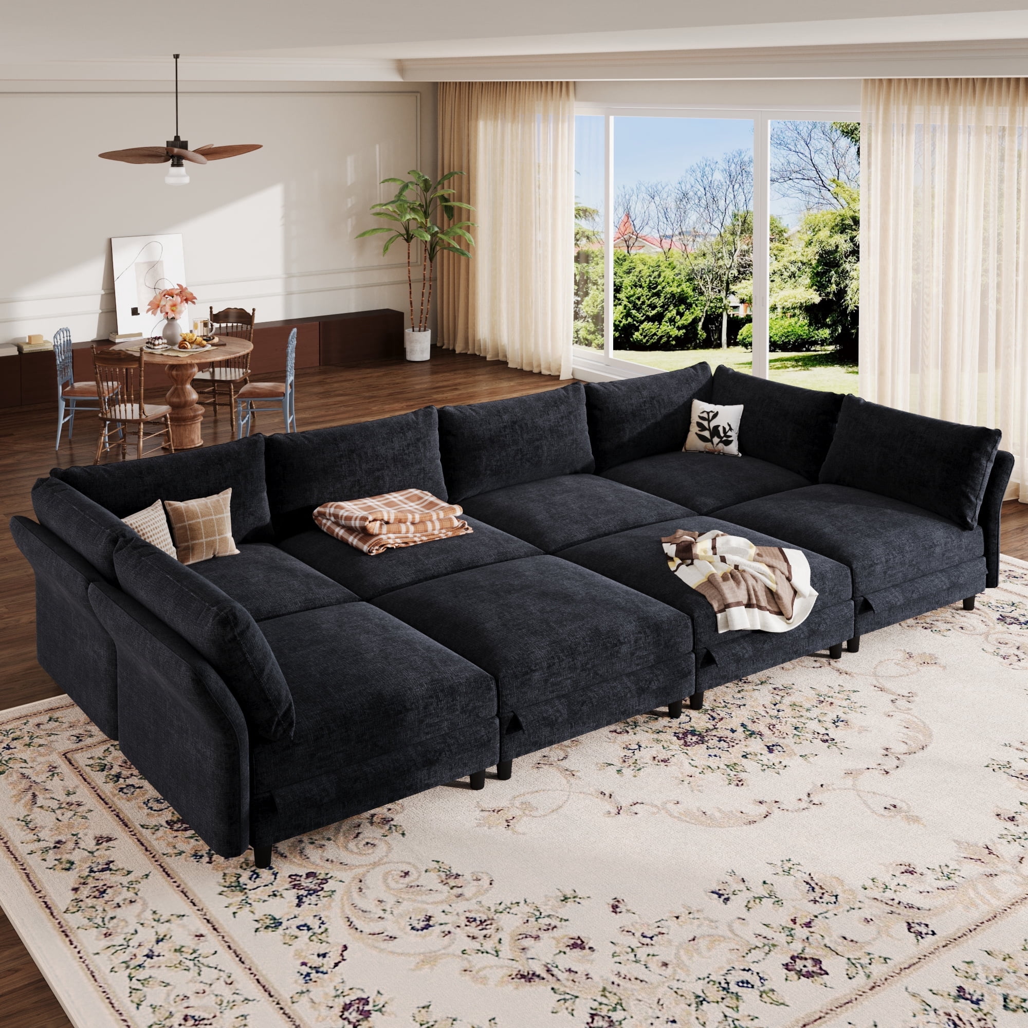 LLappuil Modular Sectional Sofa, 8 Seat Modular Sectional Sofa ...