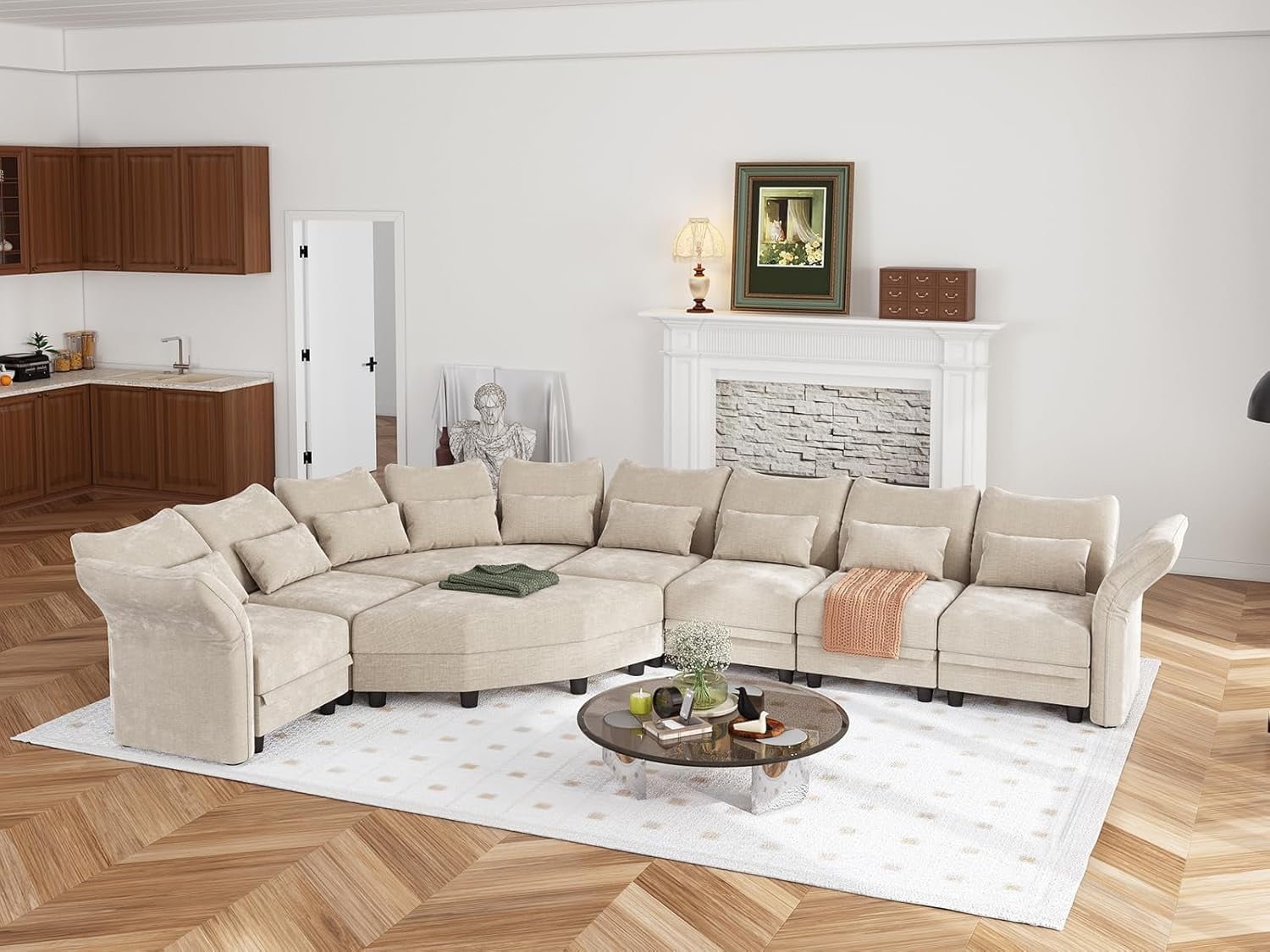 LLappuil Modular Sectional Sofa, 8 Seat Modular Sectional Sofa with ...