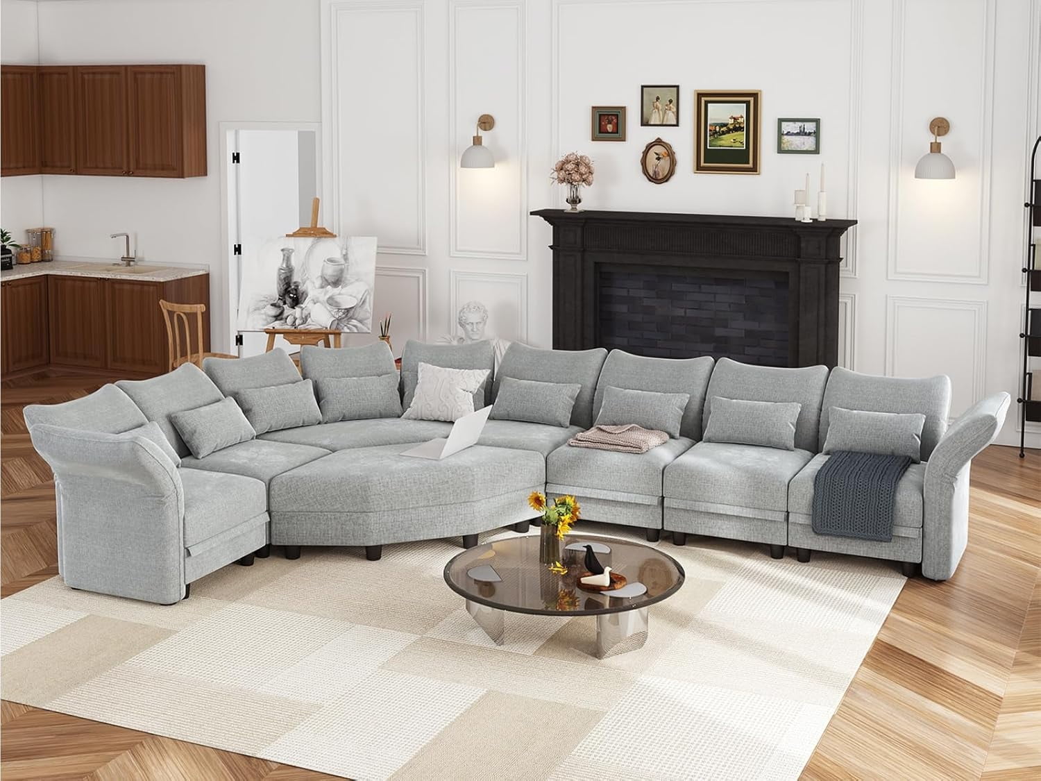 LLappuil Modular Sectional Sofa, 8 Seat Modular Sectional Sofa with ...