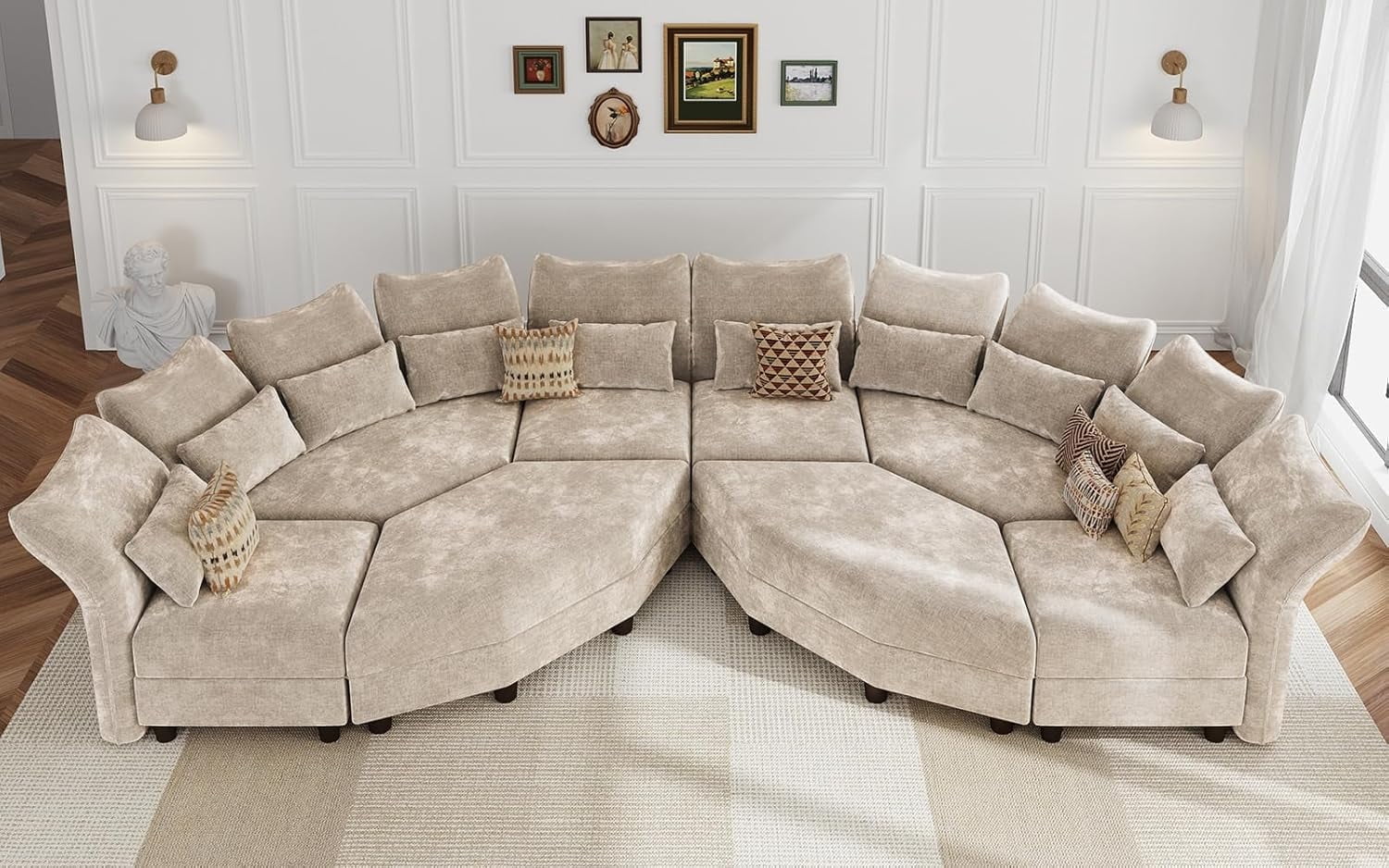 LLappuil Modular Sectional Sofa, 8 Seat Modular Sectional Sofa with ...
