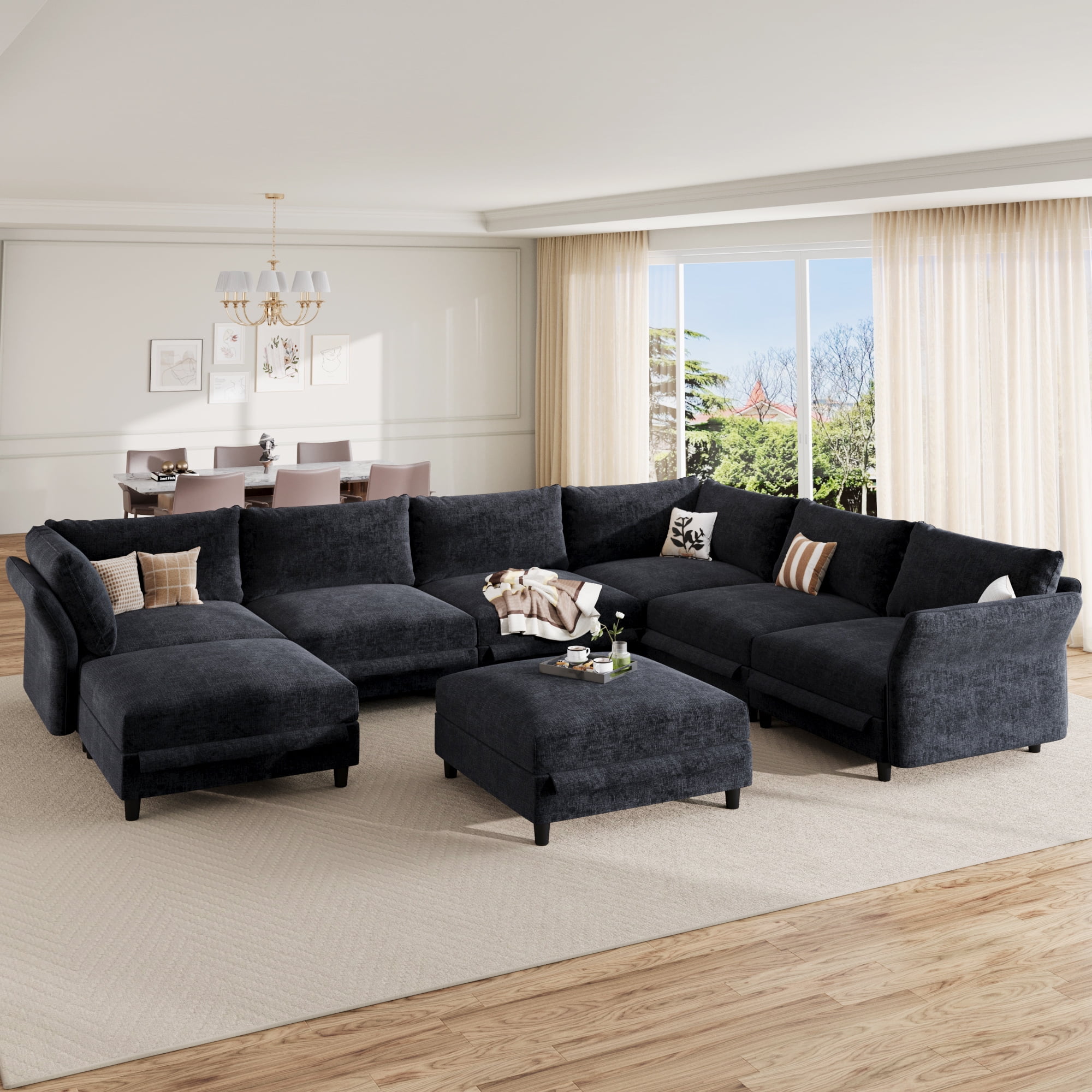 LLappuil Modular Sectional Sofa, 8 Seat Modular Sectional Sofa with ...