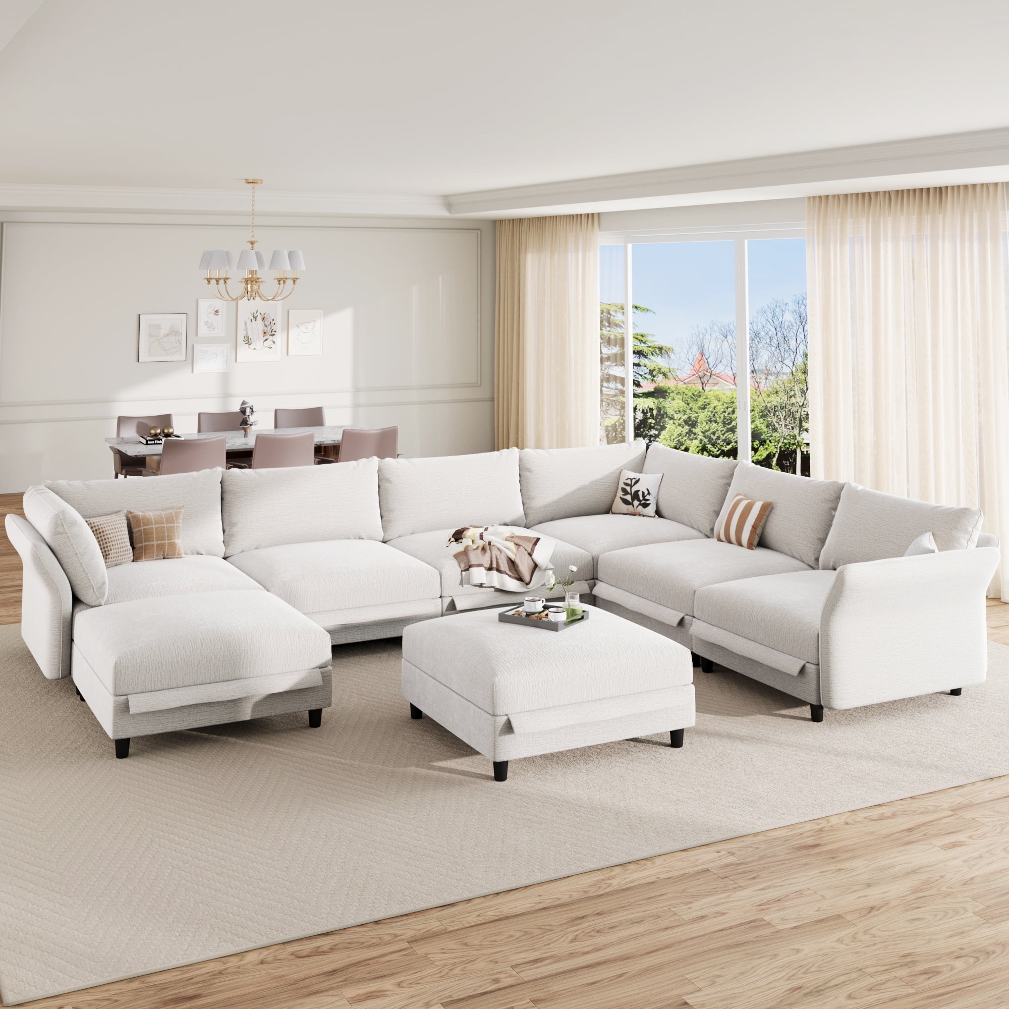 LLappuil Modular Sectional Sofa, 8 Seat Modular Sectional Sofa with ...