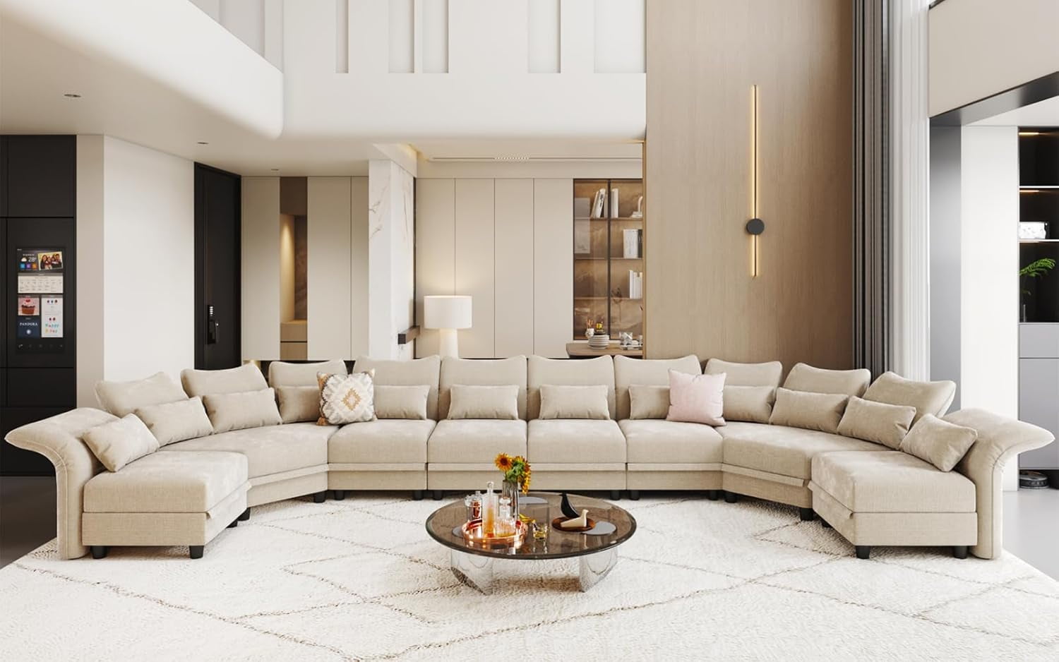 LLappuil Modular Sectional Sofa, 8 Seat Semicircular Modular Sectional ...