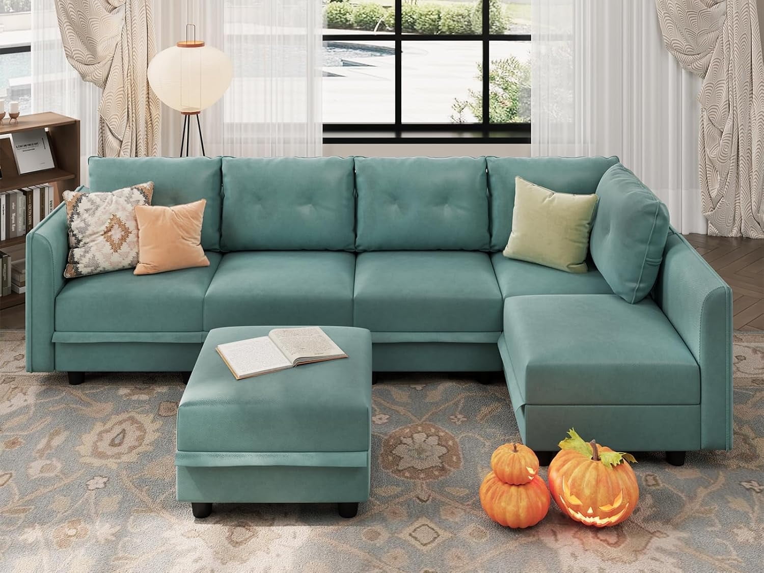 LLappuil Modular Sectional Sofa, Convertible 112" L-Shaped Sectional ...