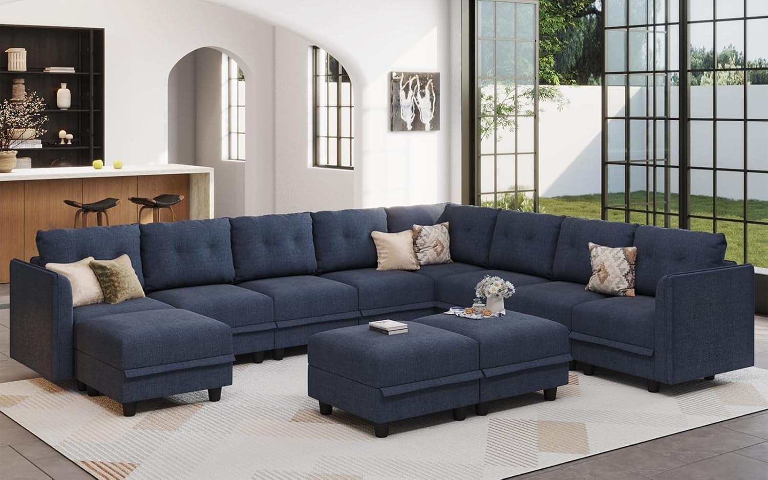 LLappuil Modular Sectional Sofa, 137" Sectional Sofa with Storage, 11 ...