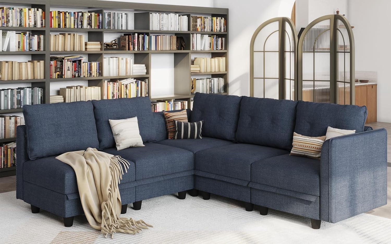 LLappuil Modular Sectional Sofa, Convertible 86" L-Shaped Sectional ...
