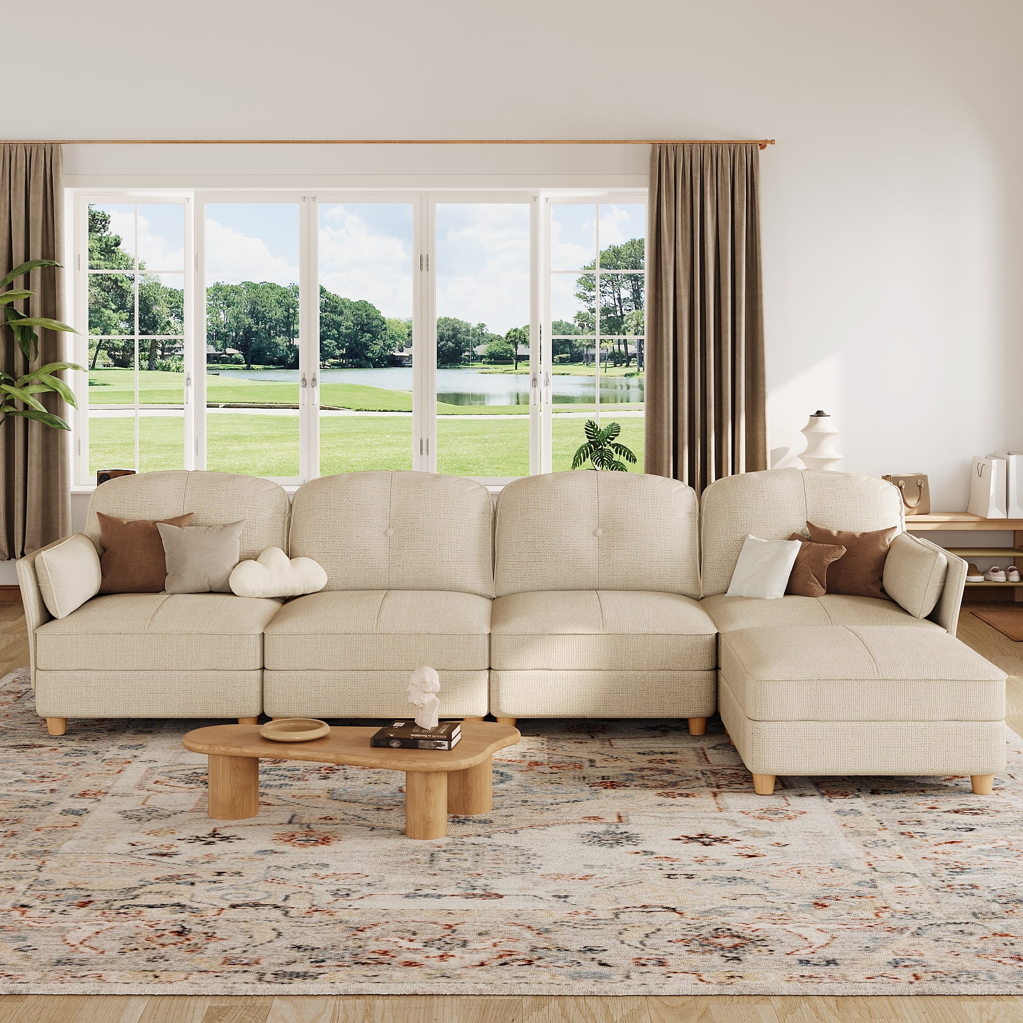 LLappuil Modular Sectional Sofa, L Shaped Modular Sectional Sofa with ...