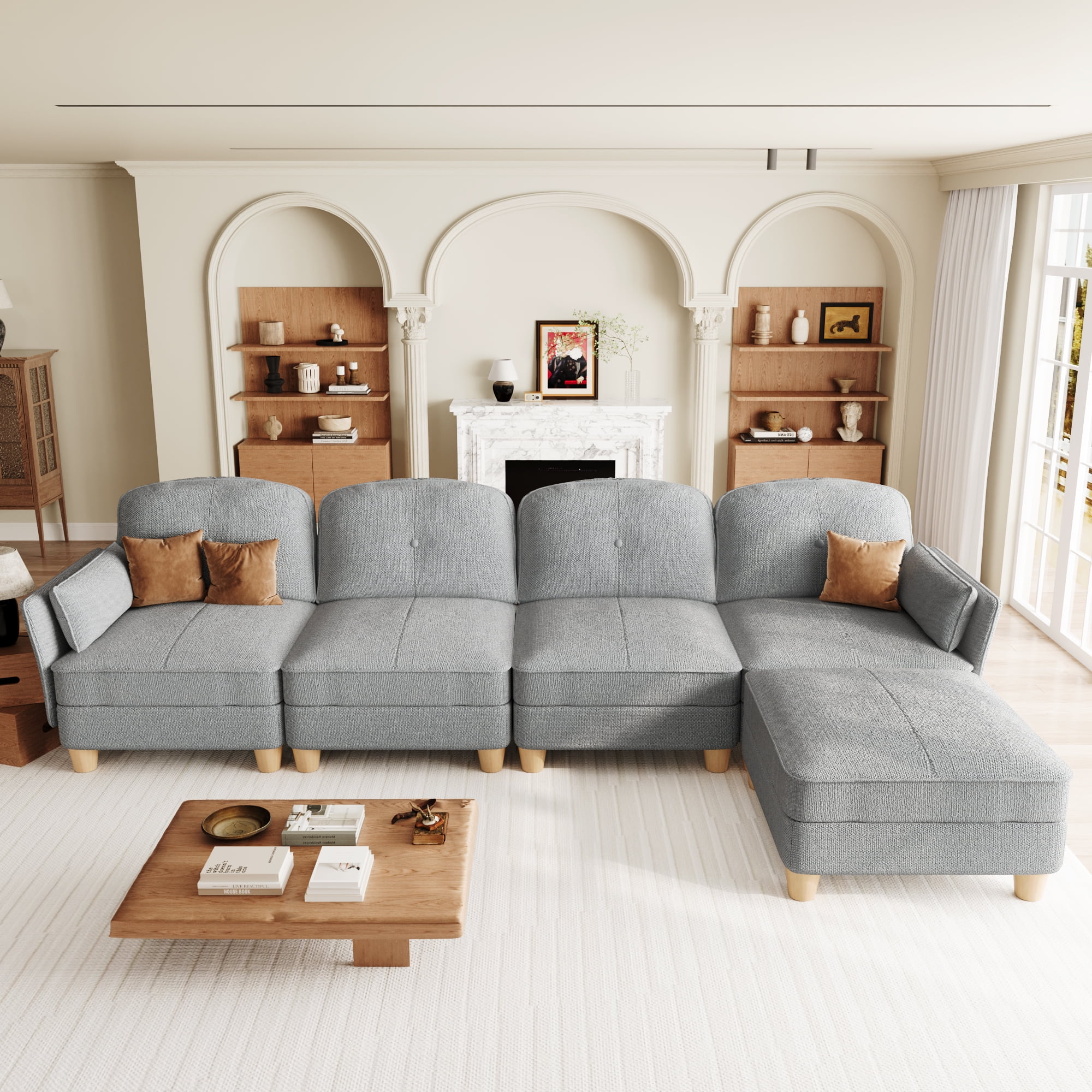 LLappuil Modular Sectional Sofa, L Shaped Modular Sectional Sofa with ...