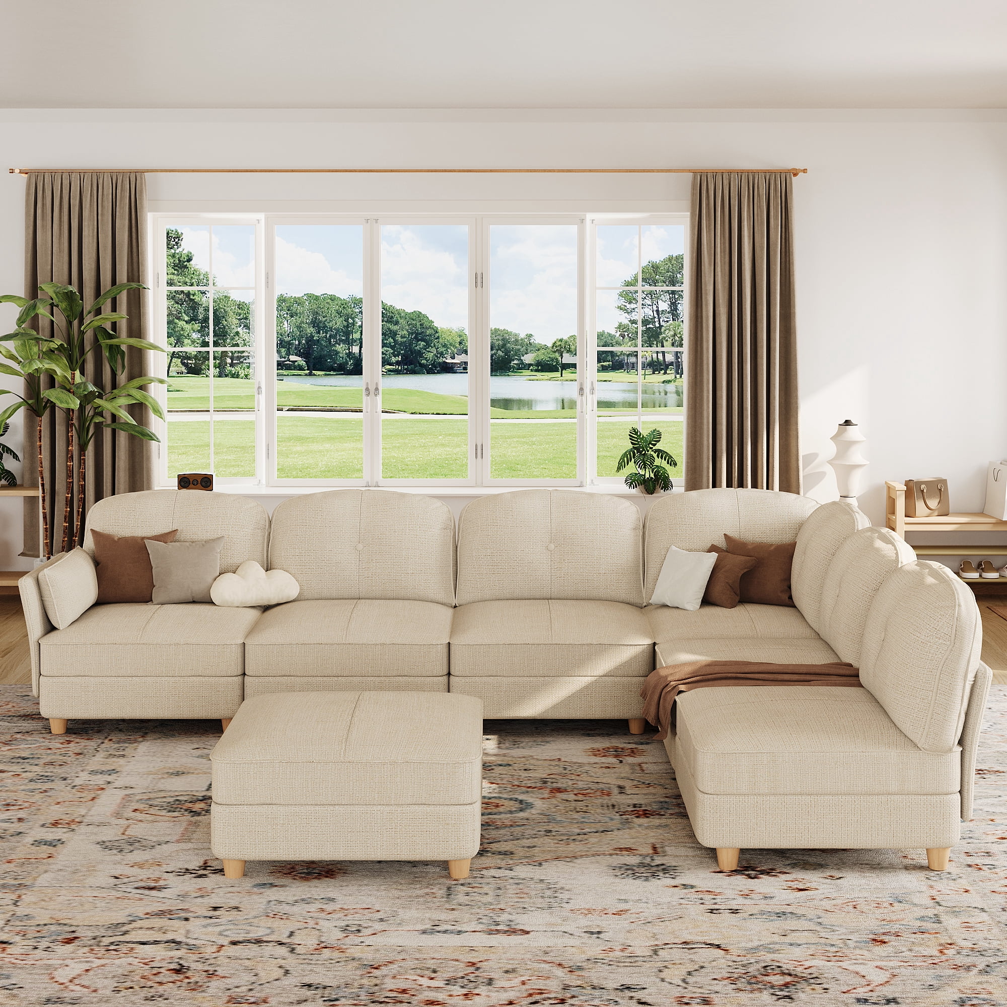 LLappuil Modular Sectional Sofa, L Shaped Modular Sectional Sofa with ...