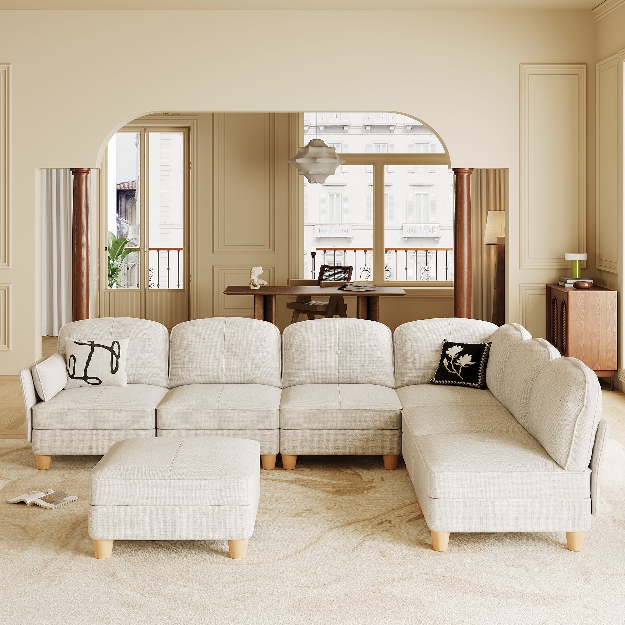 LLappuil Modular Sectional Sofa, L Shaped Modular Sectional Sofa with ...