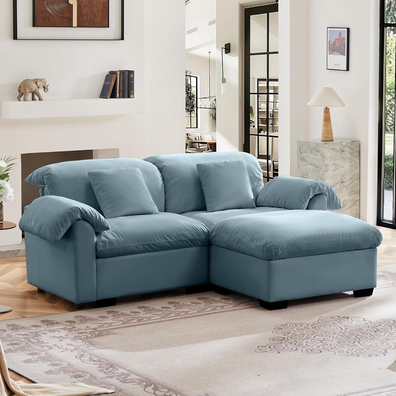 LLappuil Modular Sectional Sofa, L-Shaped Small Loveseat Sofa with 1 ...