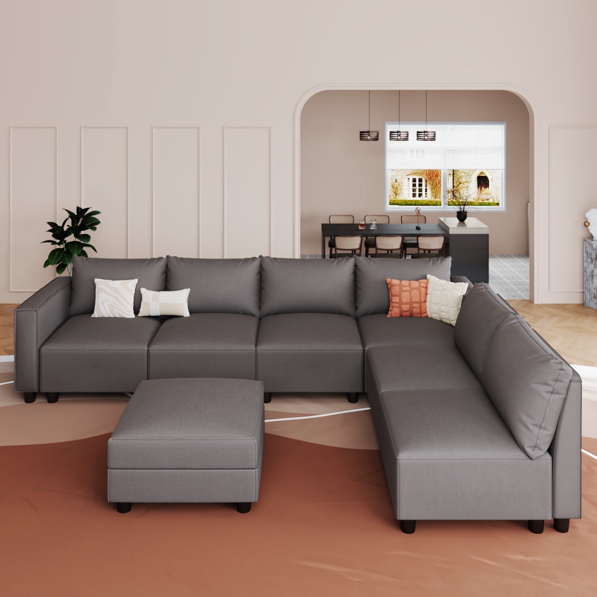 LLappuil Modular Sectional Sofa, L Shaped Modular Sectional Sofa with 1 ...