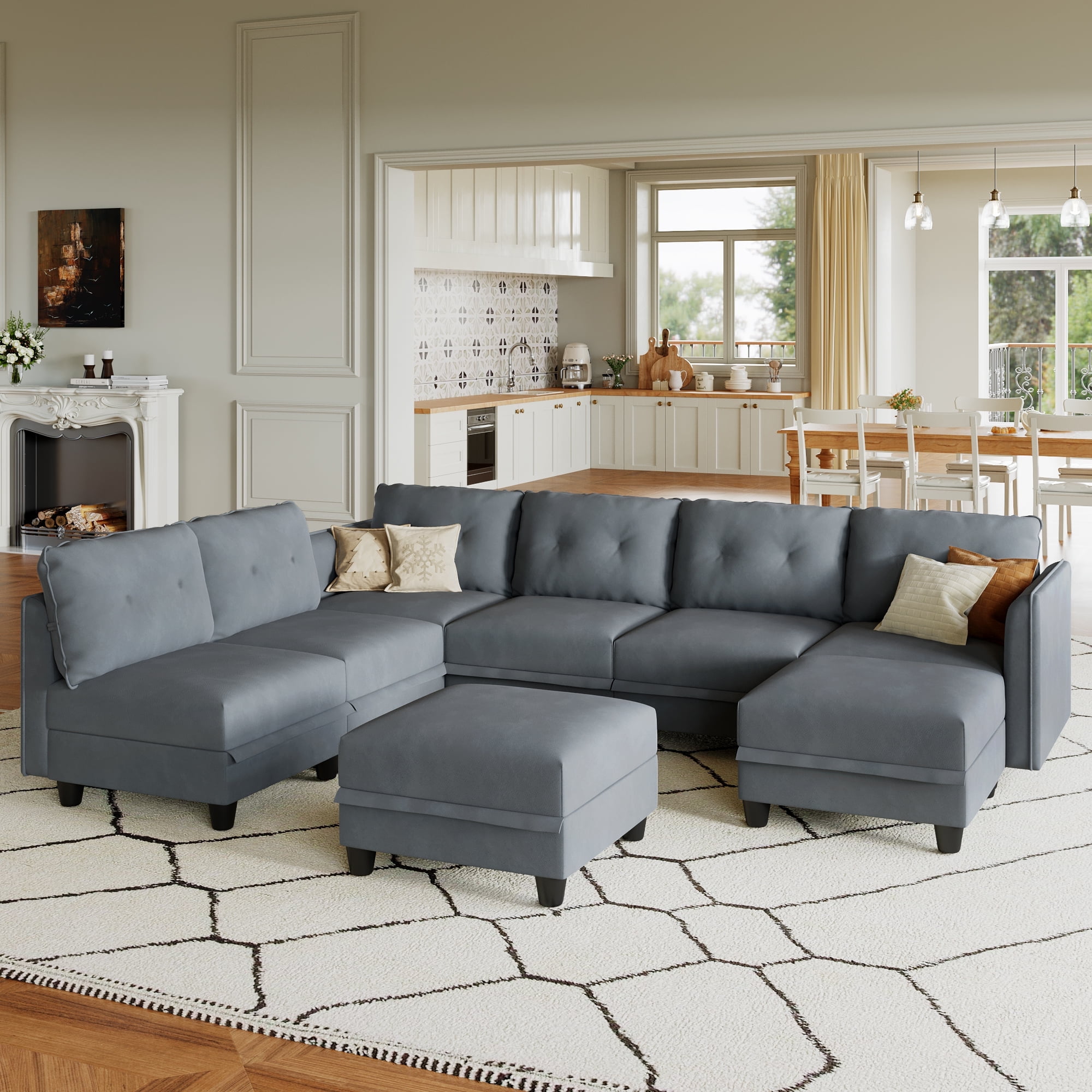 LLappuil Modular Sectional Sofa, Oversized Sectional Sofa with Storage ...
