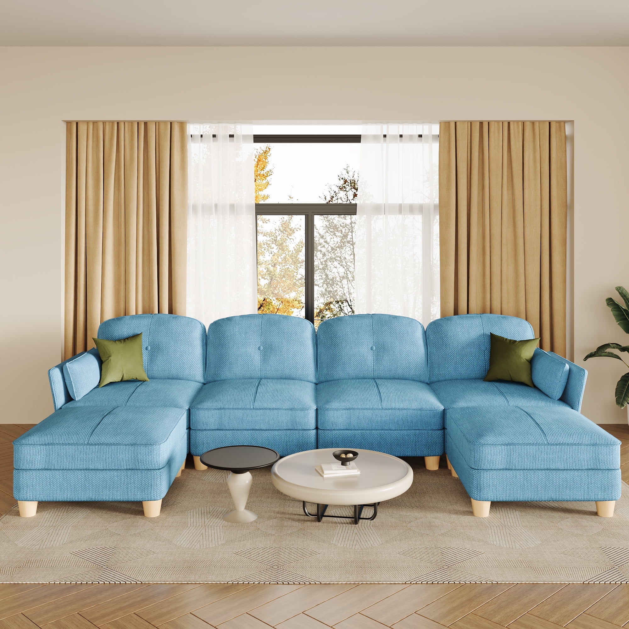 LLappuil Modular Sectional Sofa, U Shaped Modular Sectional Sofa with ...
