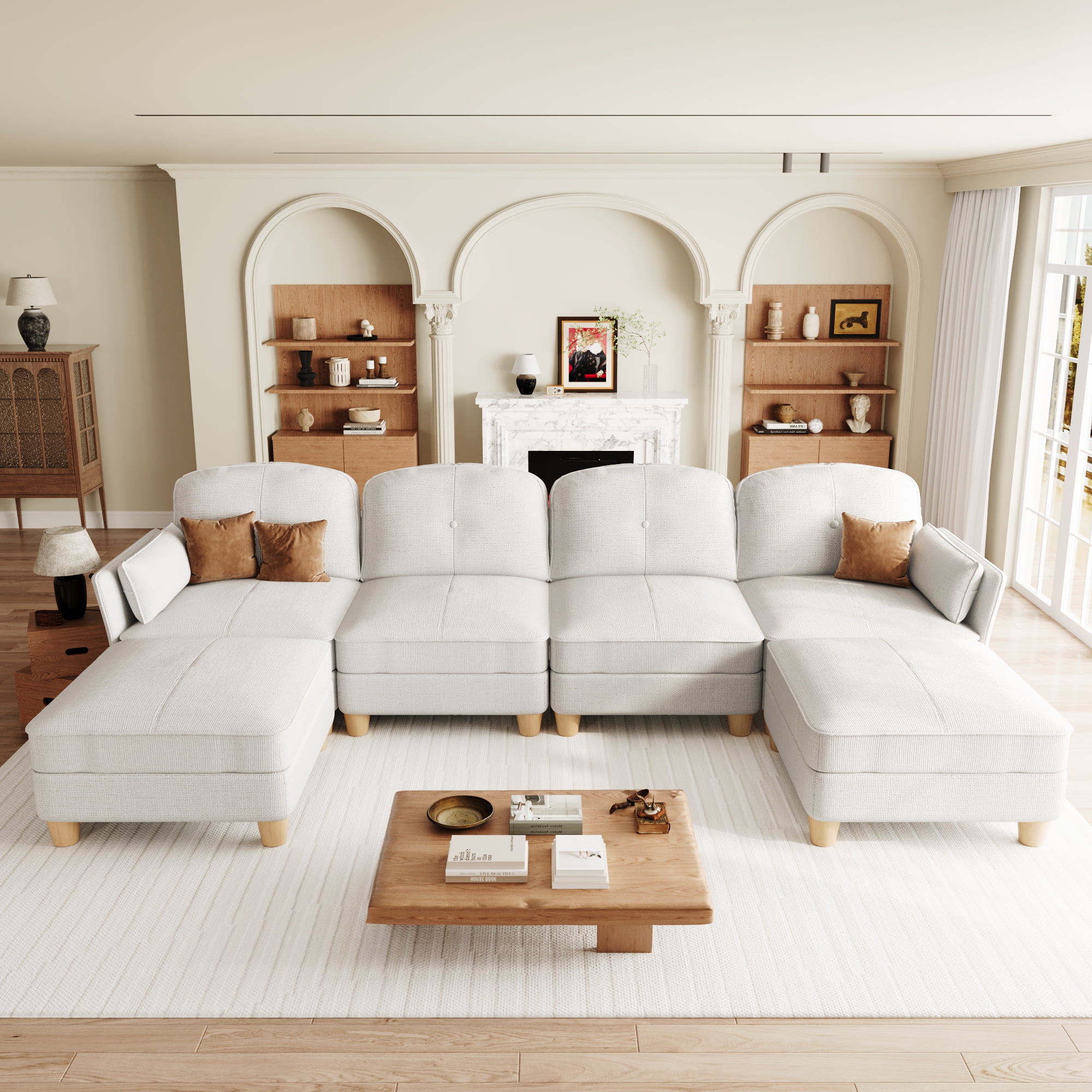 LLappuil Modular Sectional Sofa, U Shaped Modular Sectional Sofa with ...