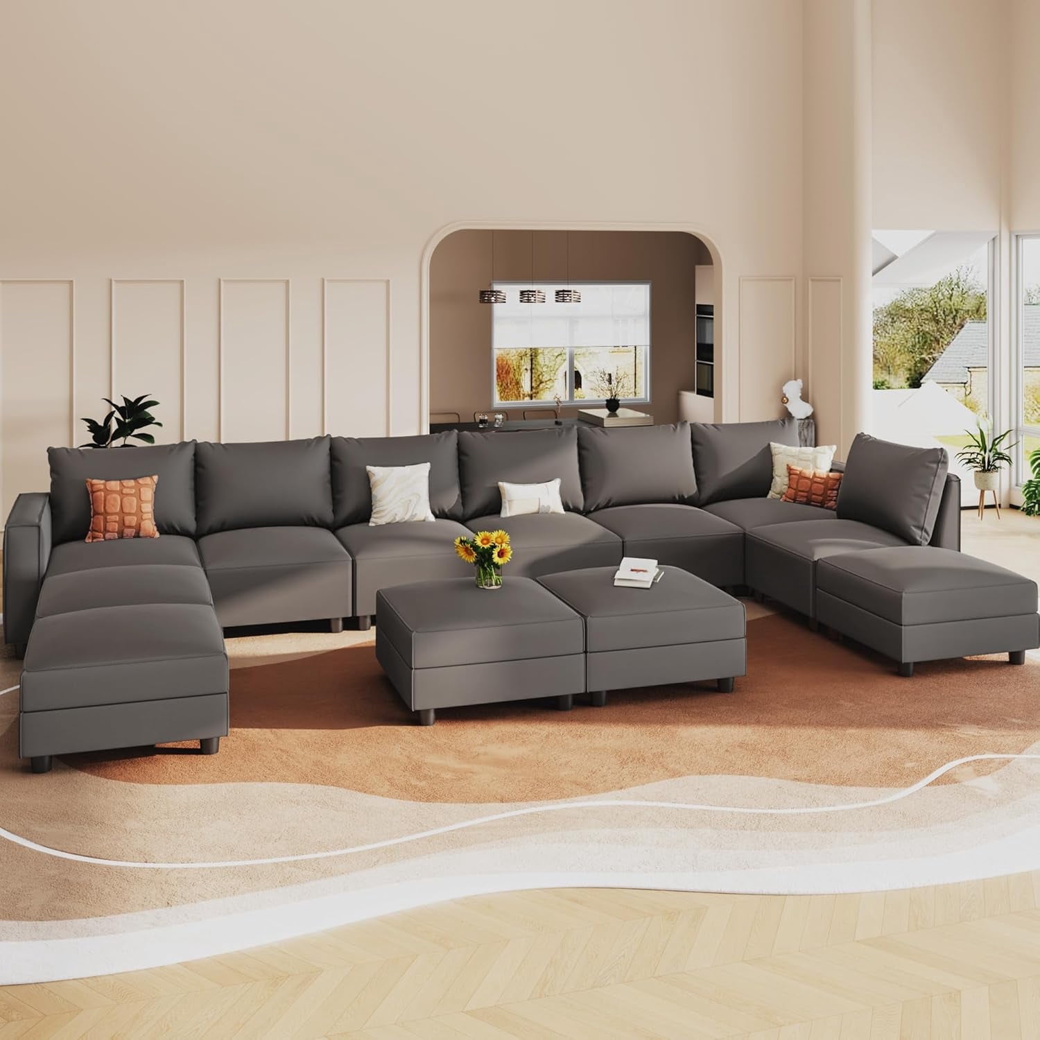 LLappuil Modular Sectional Sofa, U Shaped Oversized Modular Sectional ...