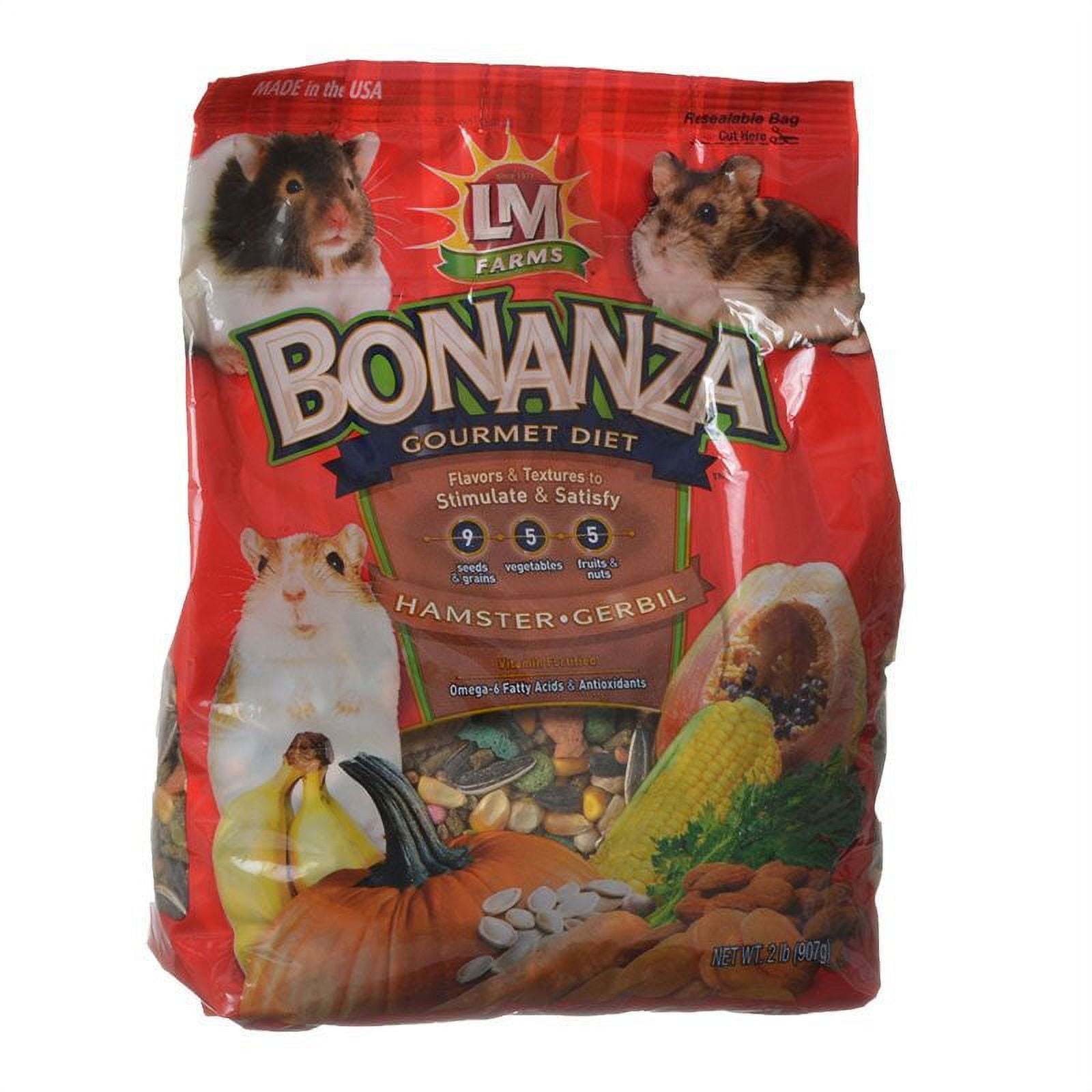 LM Animal Farms Bonanza Hamster & Gerbil Gourmet Diet 2 lbs - Walmart.com