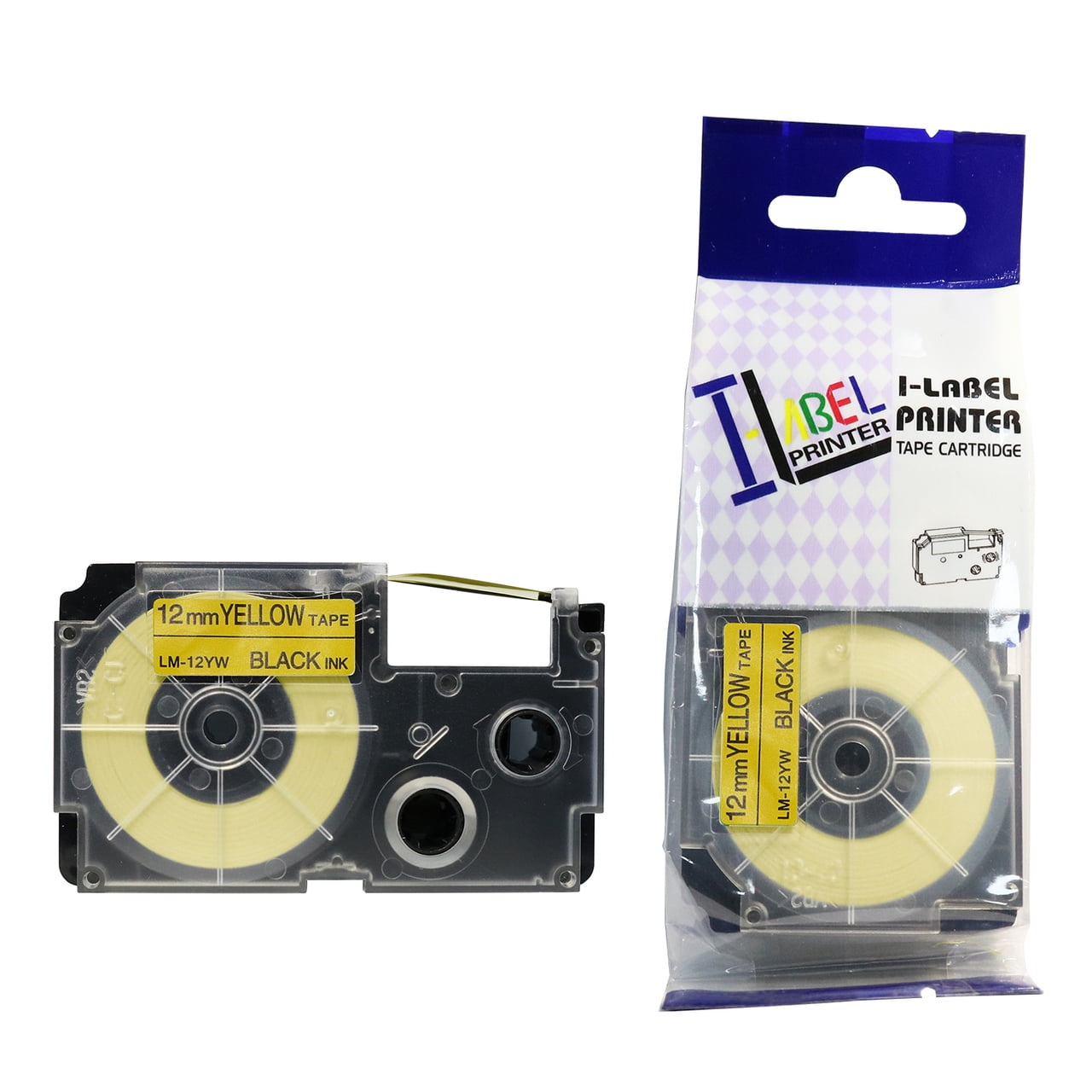 LM Tape Compatible 1/2" (12mm) Black on Yellow Tape for your Casio ...
