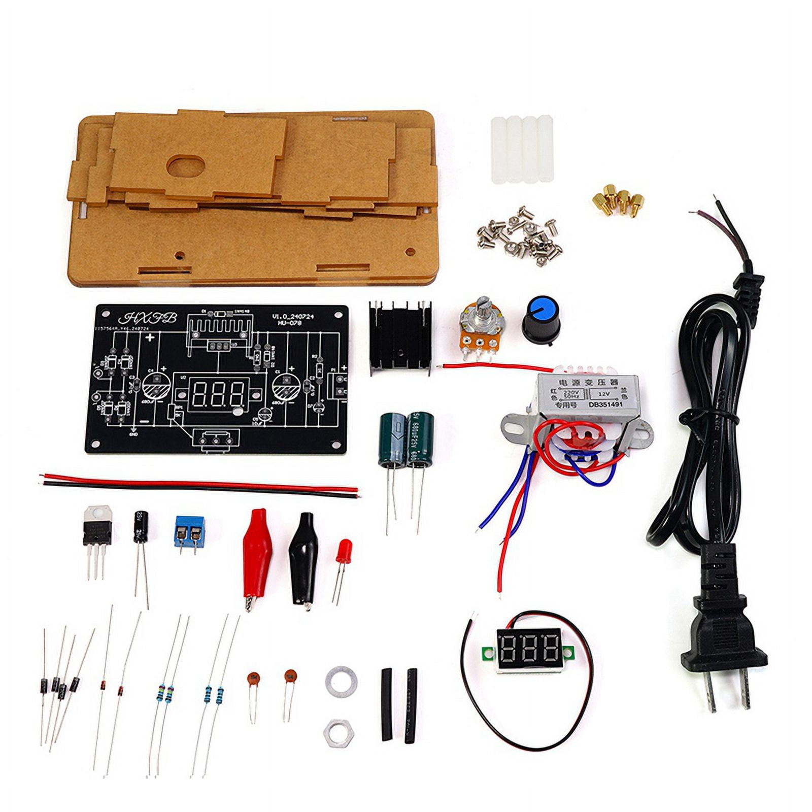LM317 Adjustable Regulated Power Supply DIY Kit LM317 AC 110V US Plug ...