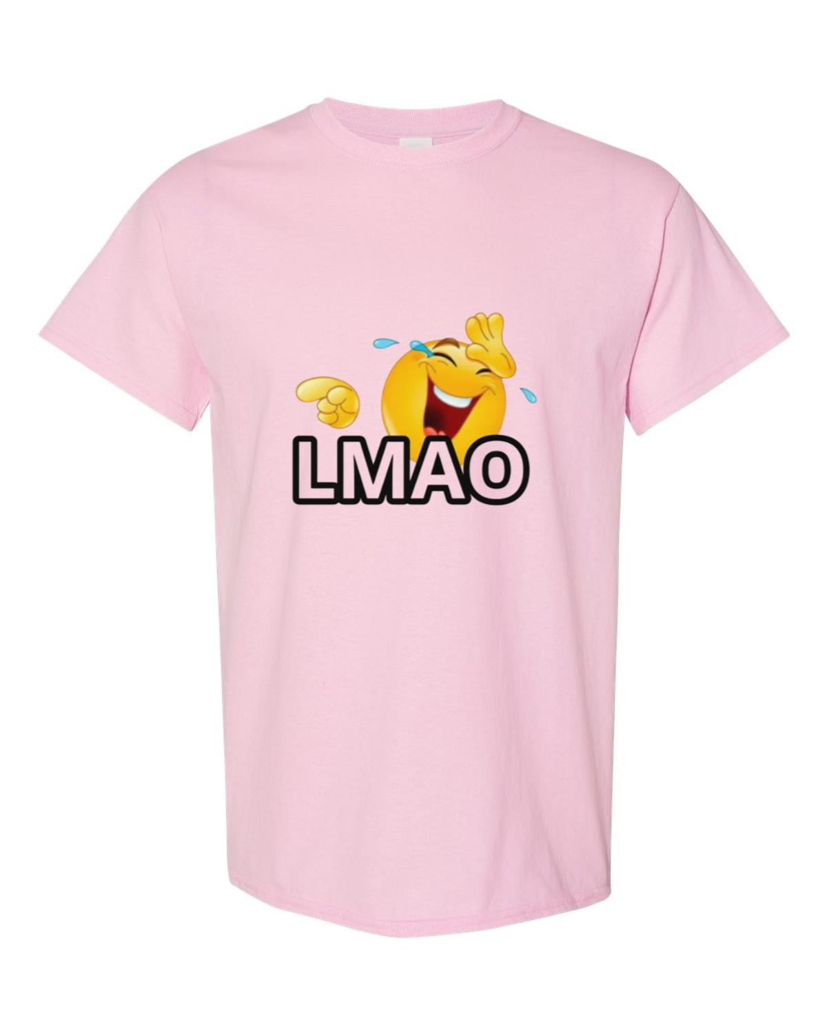 LMAO Emoticon Emoji Funny Laugh Mood Joke Graphic Unisex T-Shirt, for men & women, up to size ...
