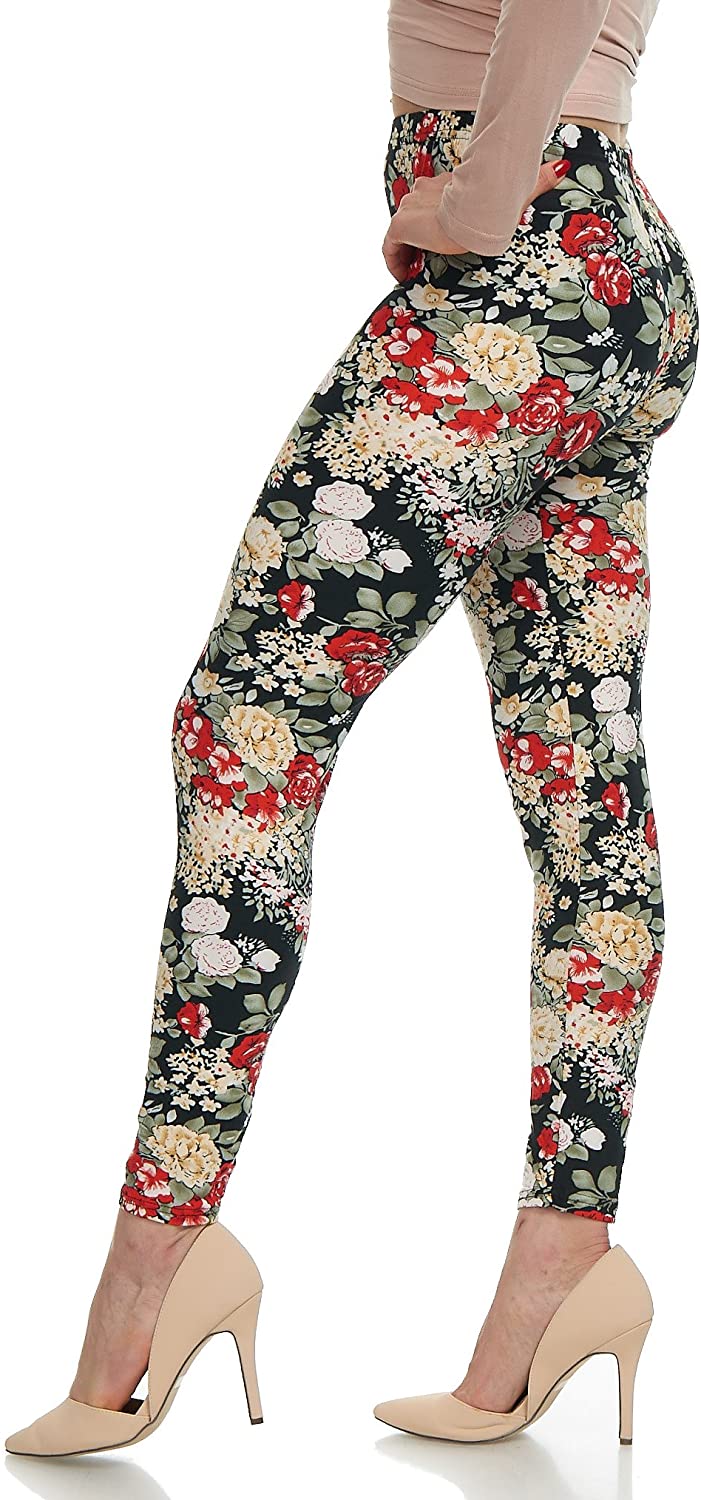 LMB Lush Moda Extra Soft Leggings for Women with Print Designs for ...