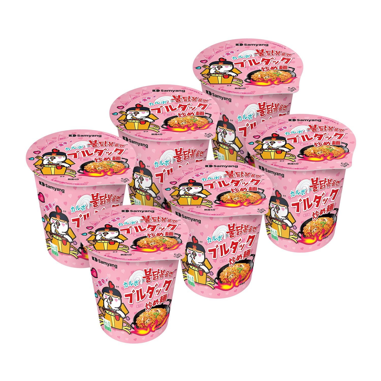 [LMHF] Carbo Spicy Chicken Fried Cup Noodles 80g × 6EA / Korean food ...