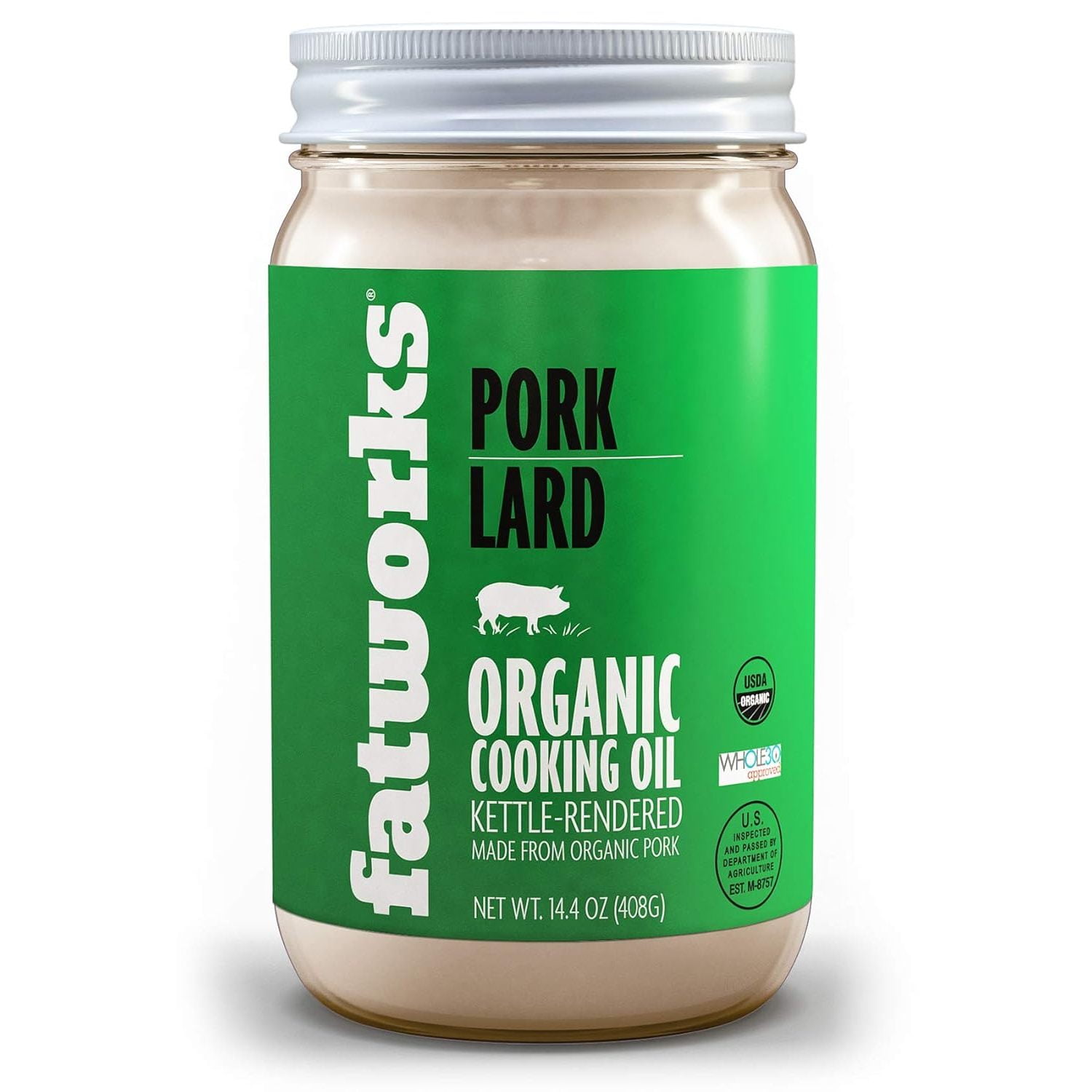 LMHF, Certified Organic Pork Lard, NON-GMO, USDA 100% Organic for Keto ...