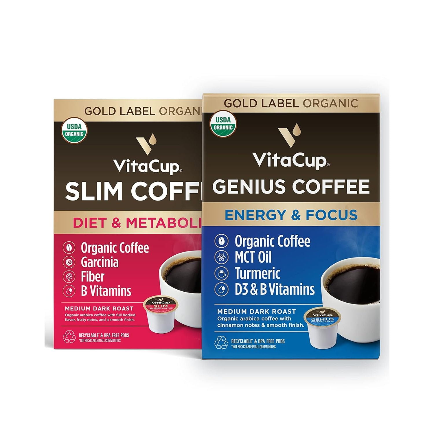 LMHF Genius & Slim Coffee 32 Pod Bundle | Superfood & Vitamins B1, B5 ...