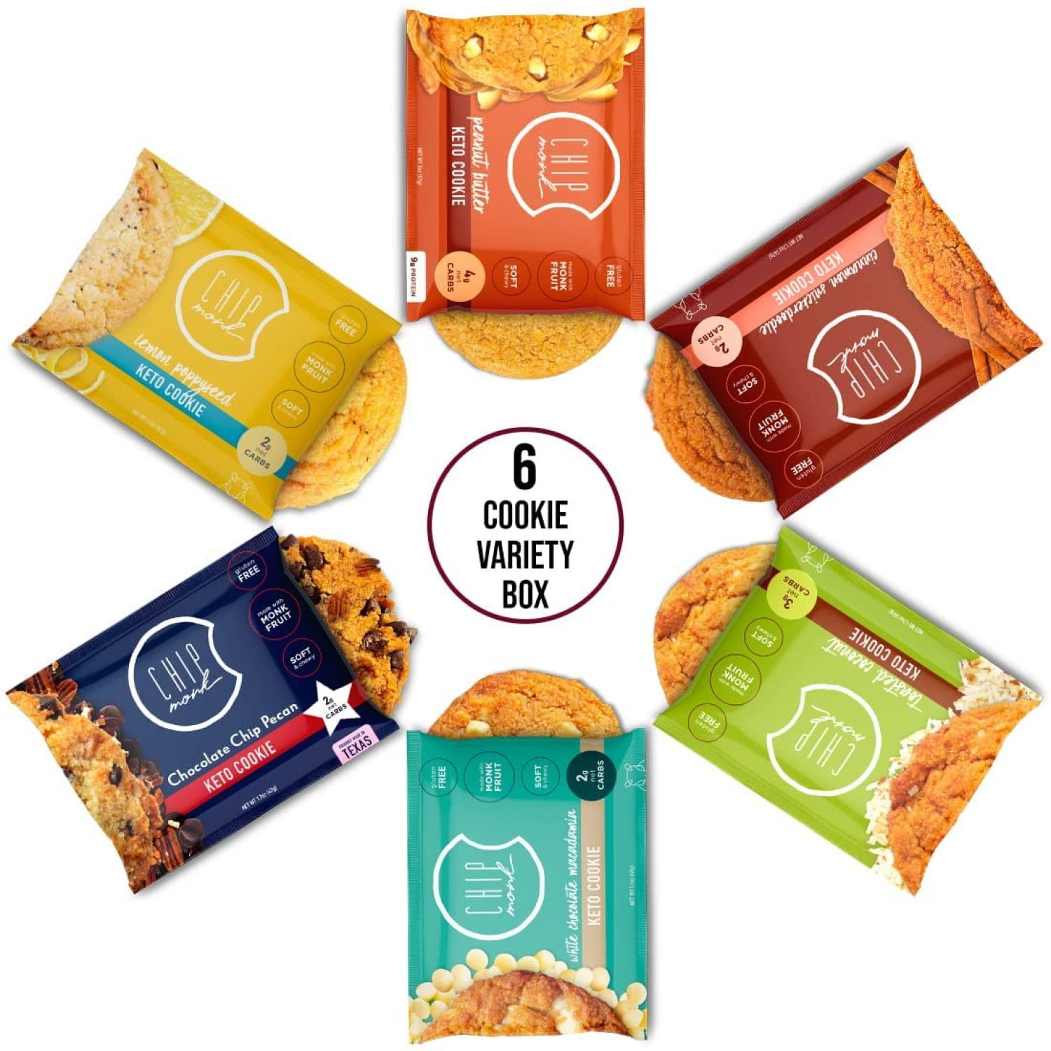 LMHF Keto Cookies - Variety Pack (6 Pack) Low Carb Keto Snacks - Gluten ...