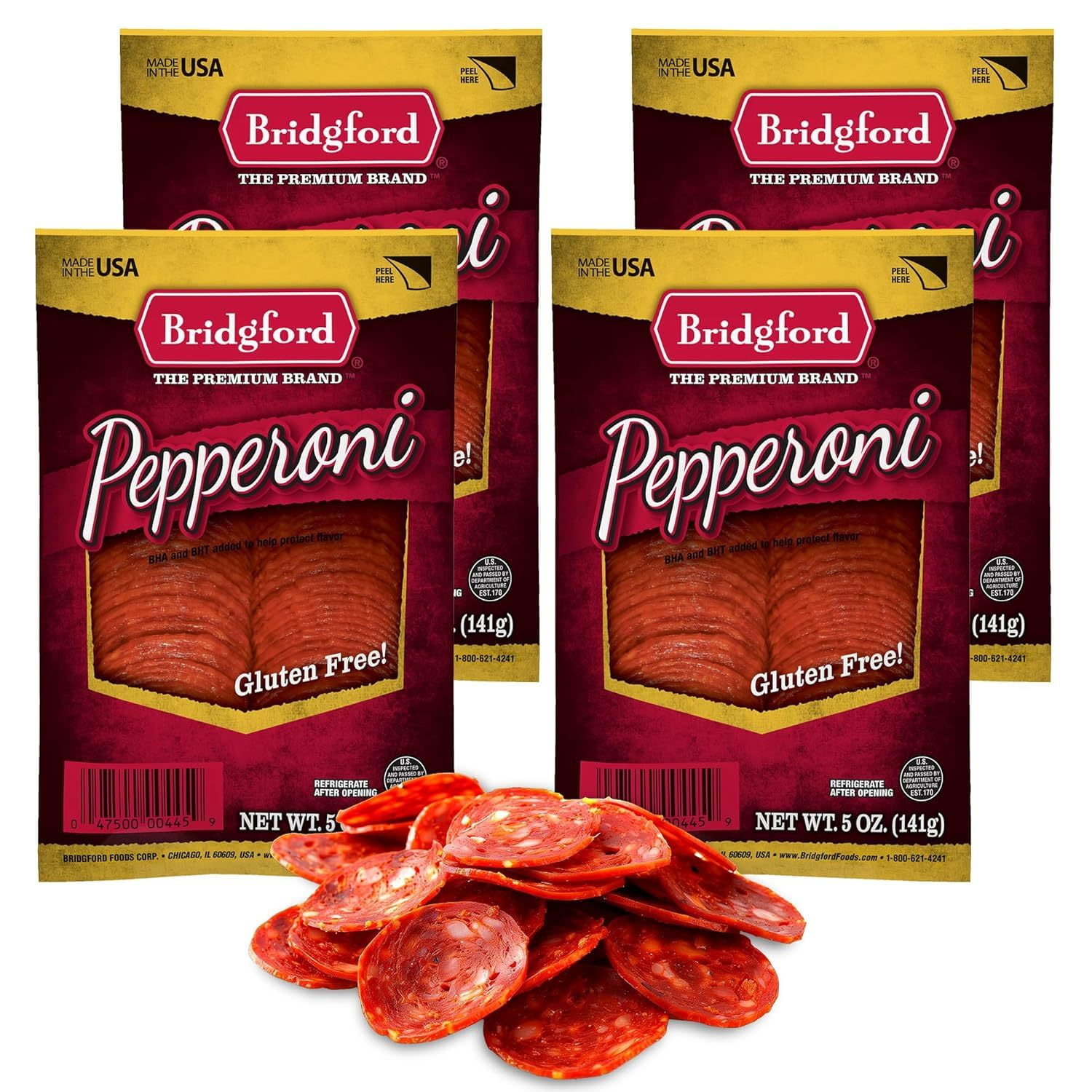 LMHF Sliced Pepperoni 5 oz Pack of 4 - Gluten-Free Pepperoni Slices for ...