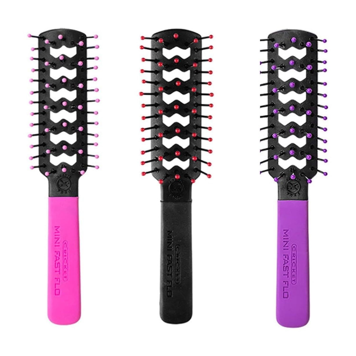 LMHF Static Free Fast Flo MINI Color Vent Hair Brush 3-Pack Value Set ...