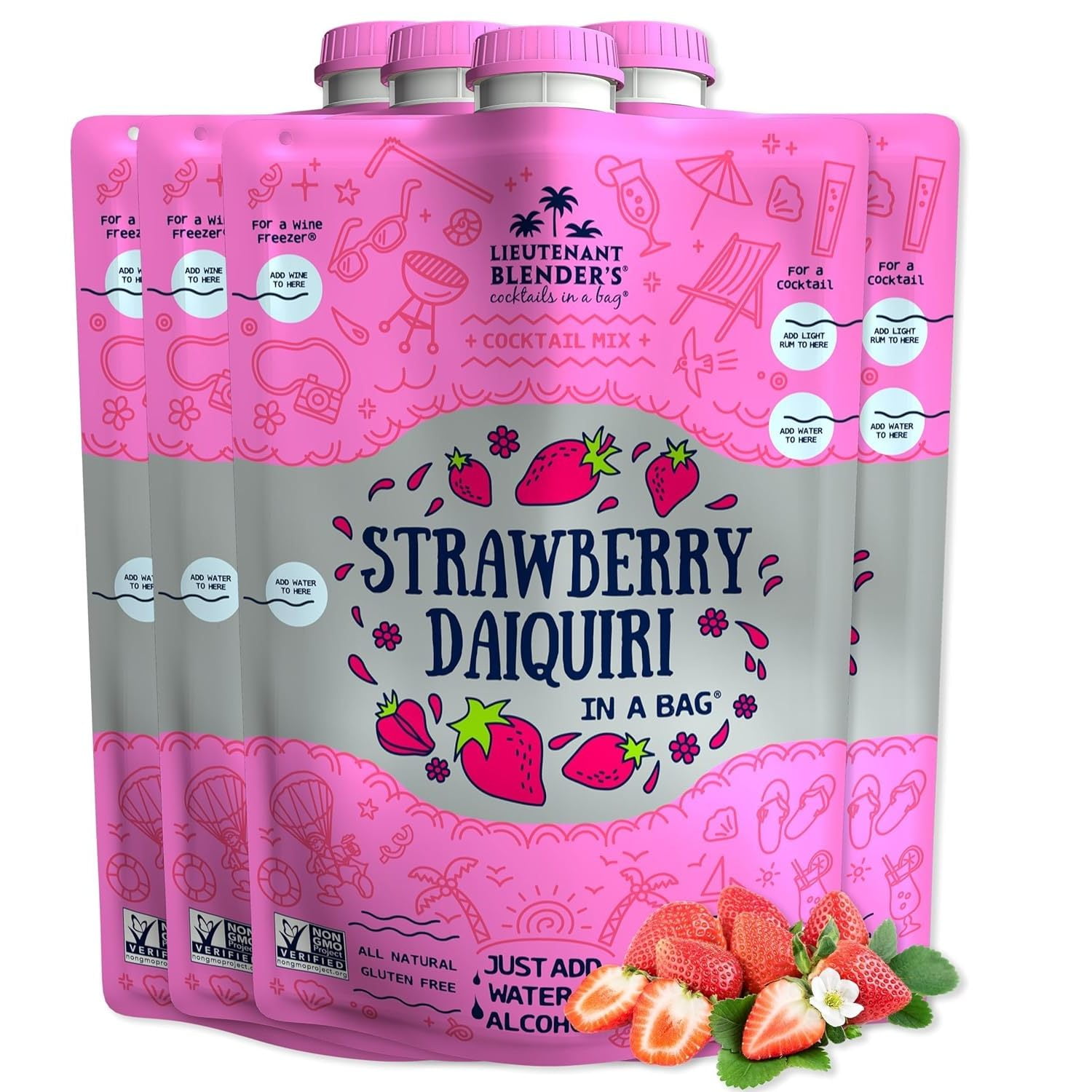 LMHF's Strawberry Daiquiri in a Bag – Strawberry Daiquiri Mix - Each ...