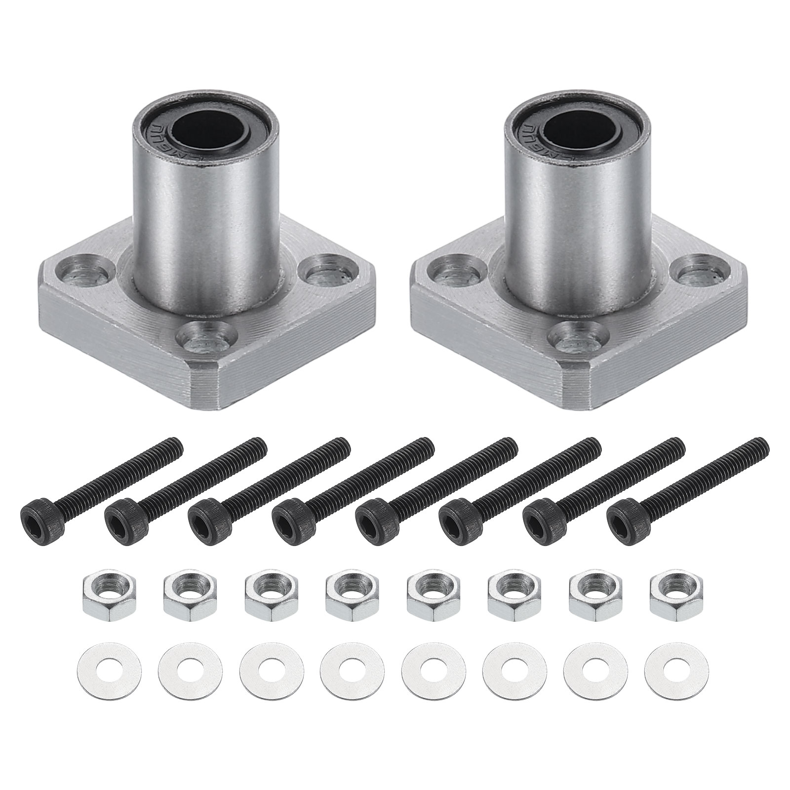 LMK8-UU Linear Ball Bearings 8x15x24mm Square Flange for CNC 3D Printer ...