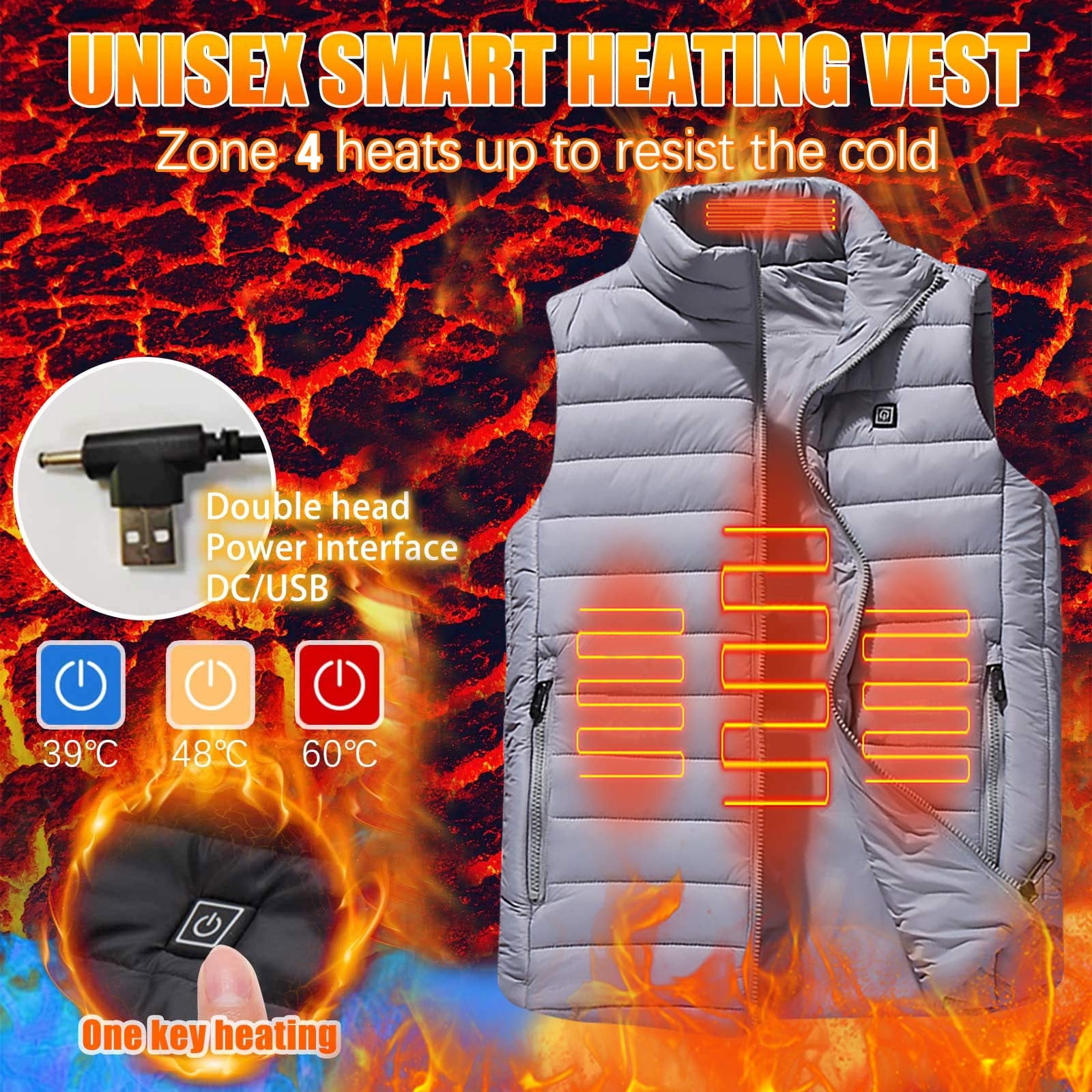 LMKIHUSA Heated Down Vest Women,Unisex Heated Vest,3 Adjustable ...