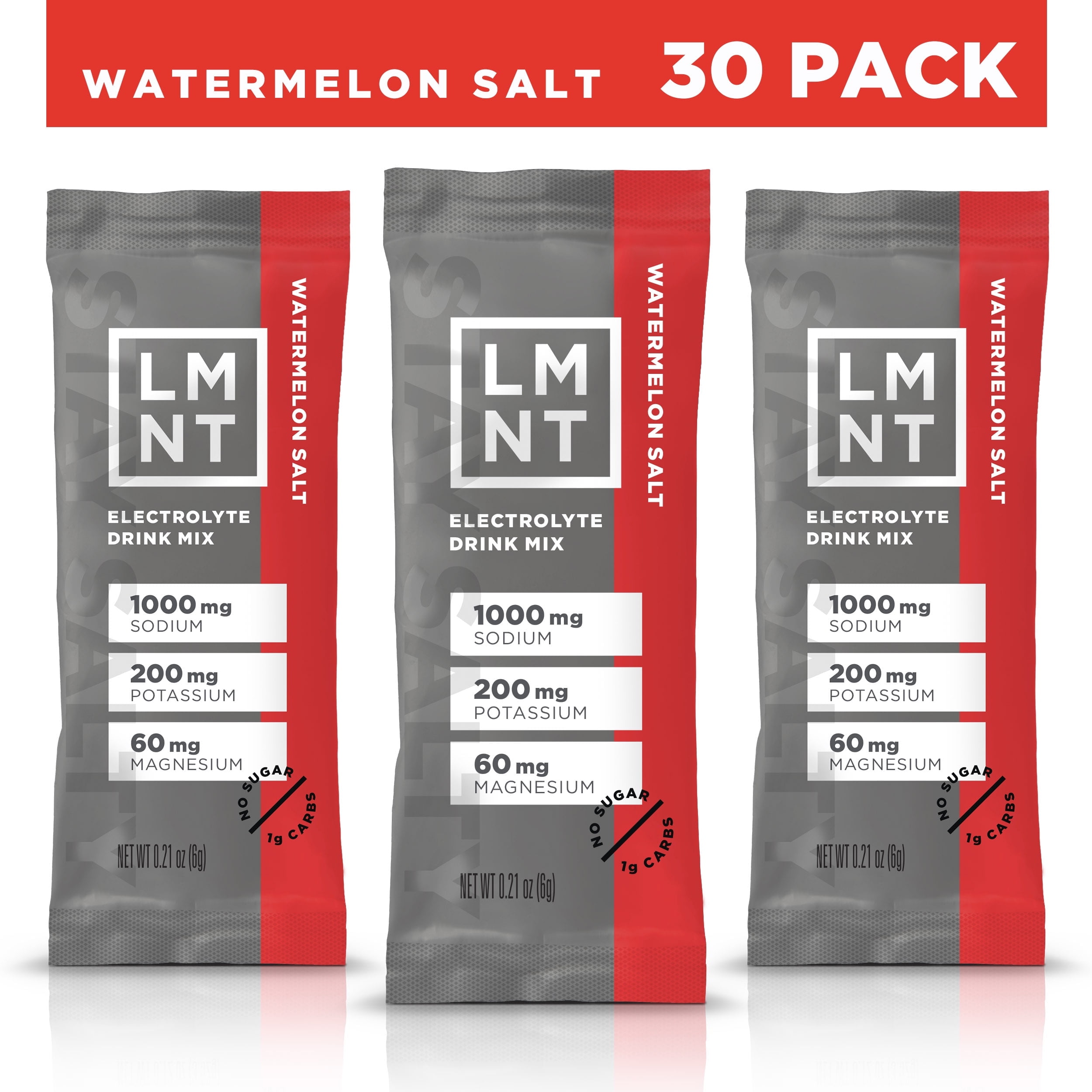 LMNT Watermelon Salt Electrolyte Drink Mix 30 Count for Hydration and ...